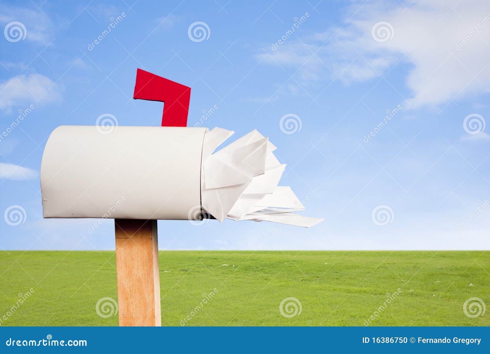 Mail Box Overflowing with Mail Against Sky Stock Photo - Image of sunny ...