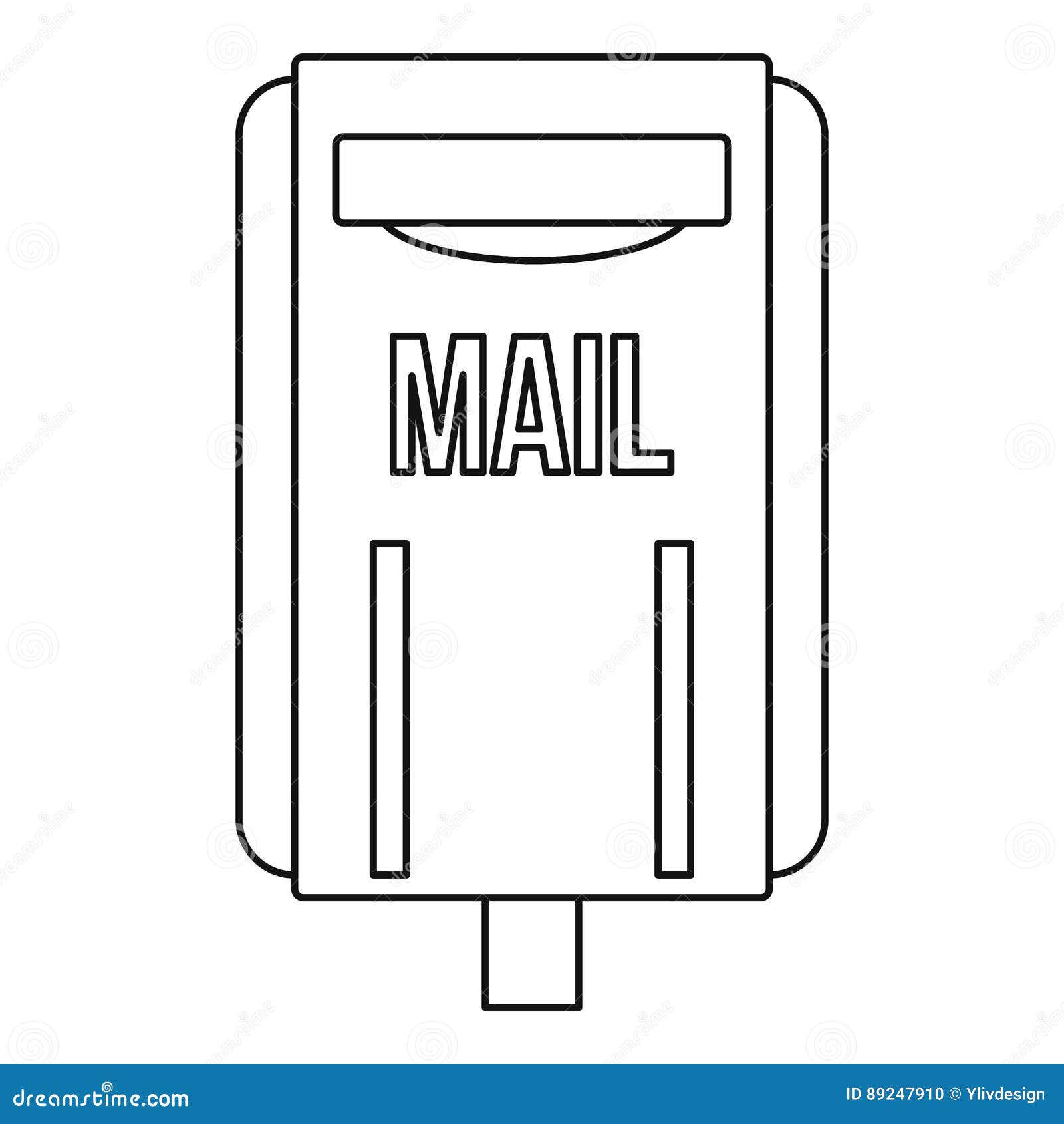 Mail Box Post Icon, Outline Style Stock Vector - Illustration of news ...