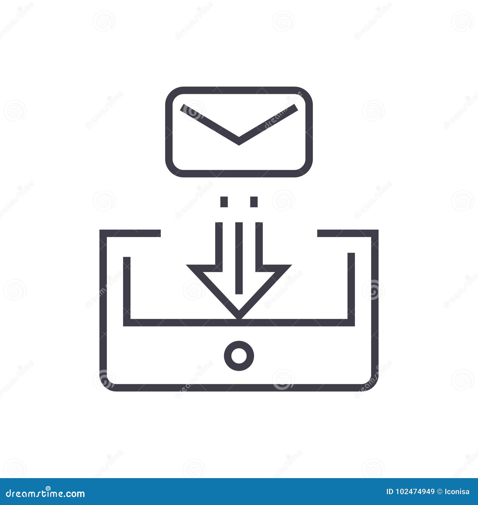 Mail Box Post Linear Icon, Sign, Symbol, Vector on Isolated Background ...