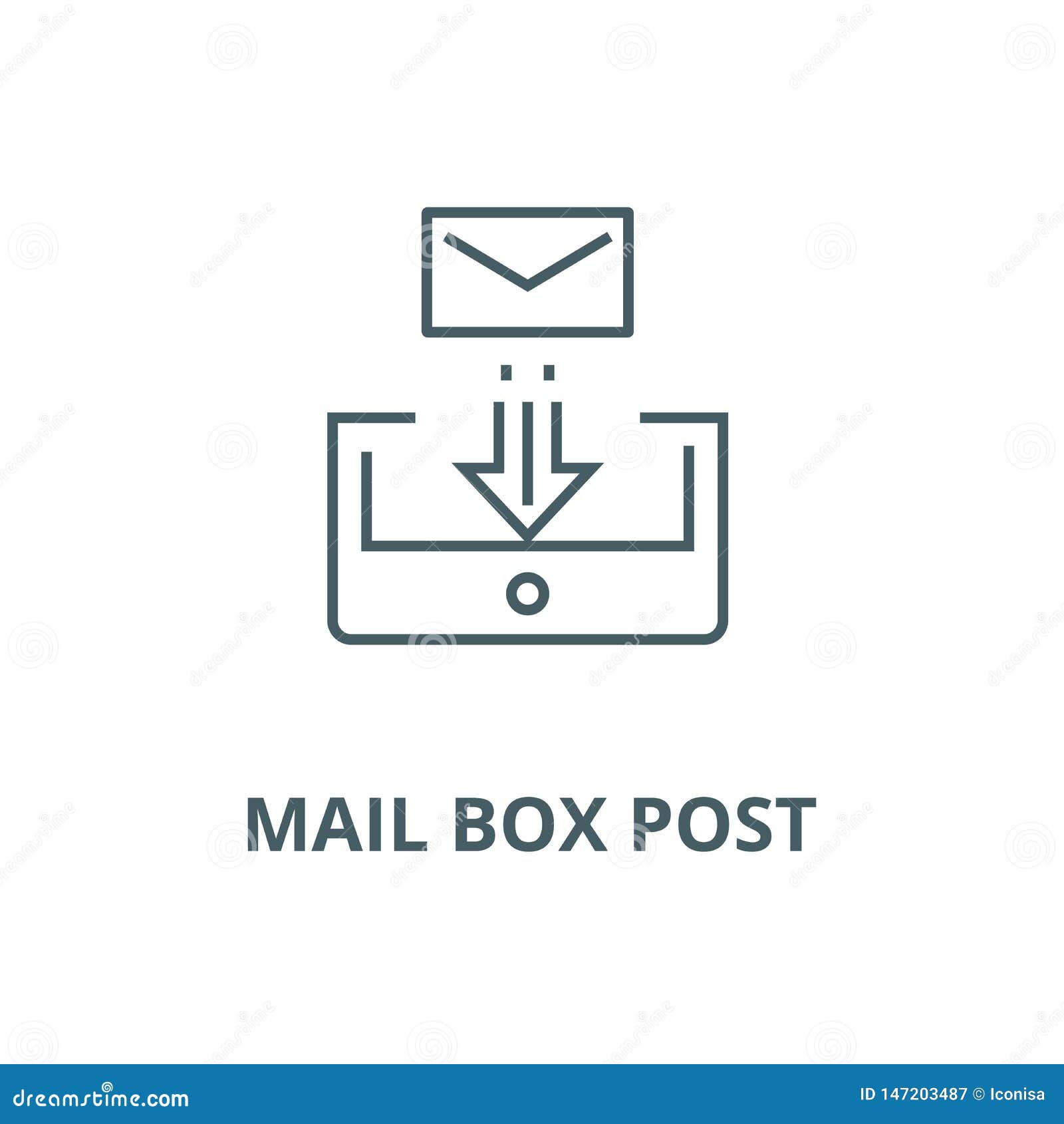 Mail Box Post Vector Line Icon, Linear Concept, Outline Sign, Symbol ...