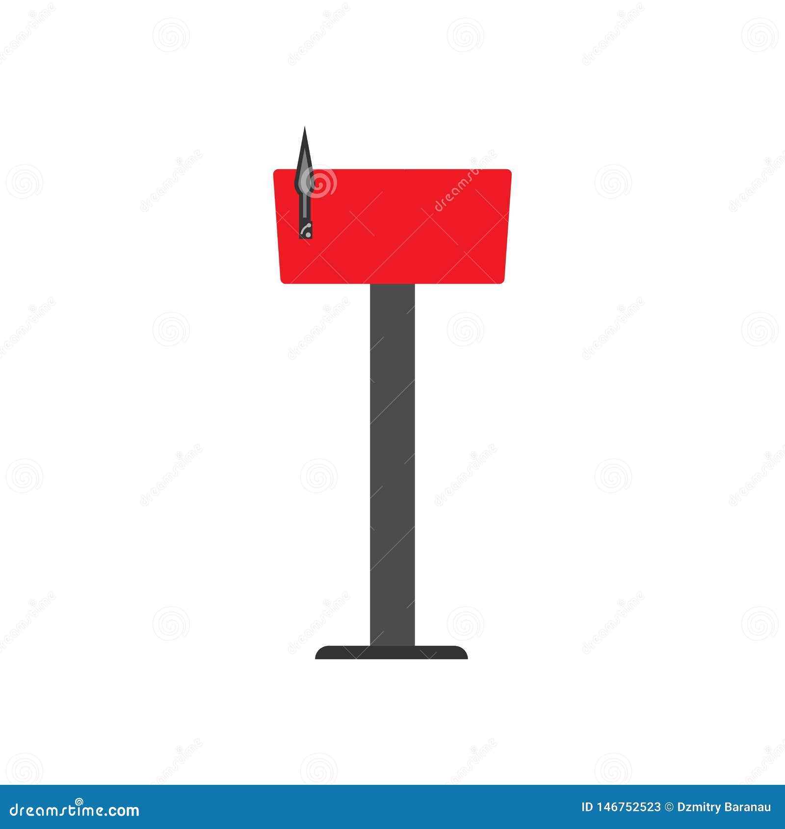Mail Box Red Symbol Communication Shipping Post Vector Icon. Deliver ...