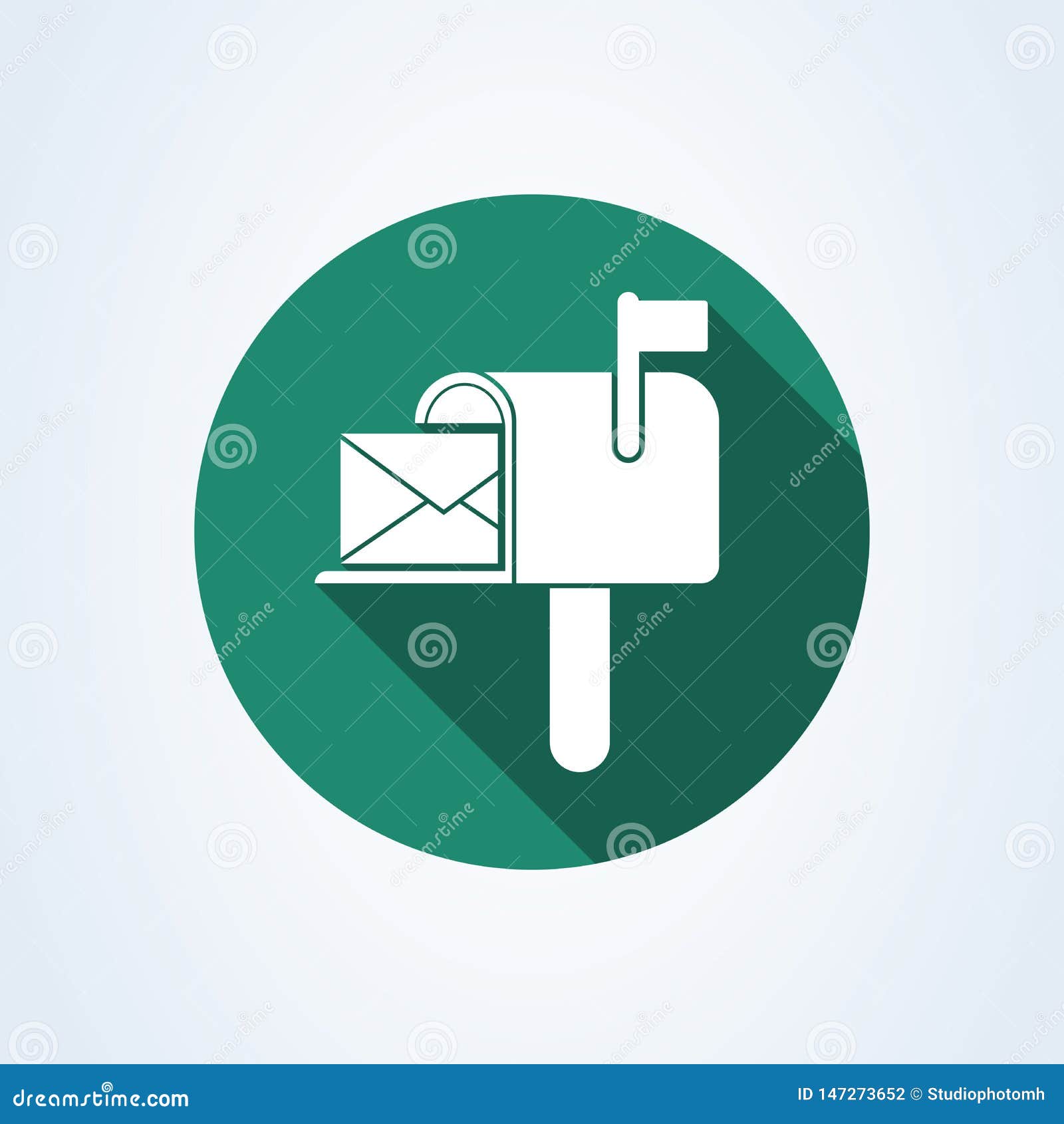Mail Box Symbol Flat Style. Vector Illustration Icon Isolated on White ...