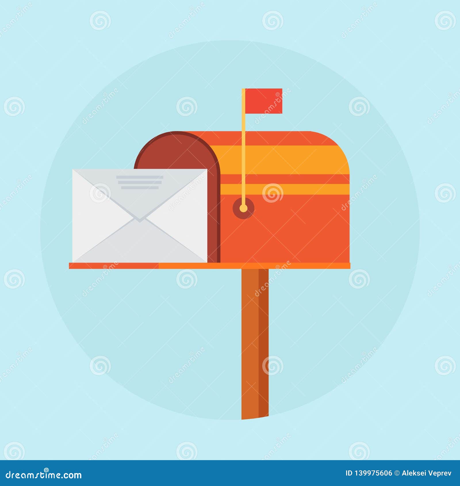 Mail Box Vector Illustration in the Flat Style. Stock Vector ...