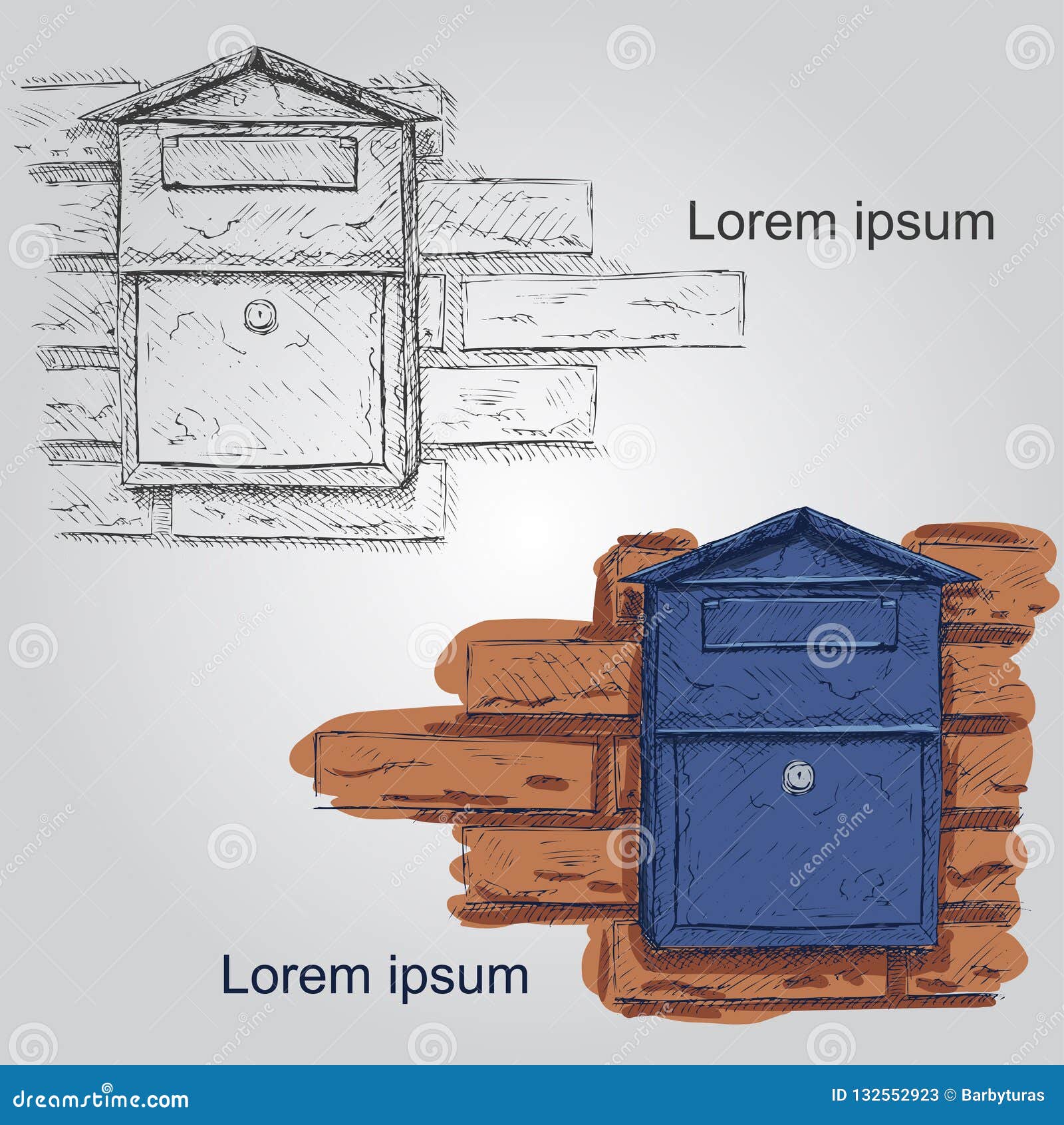 Mail Box Vector Sketch Isolated on Background. Hand Drawn Mail Box ...