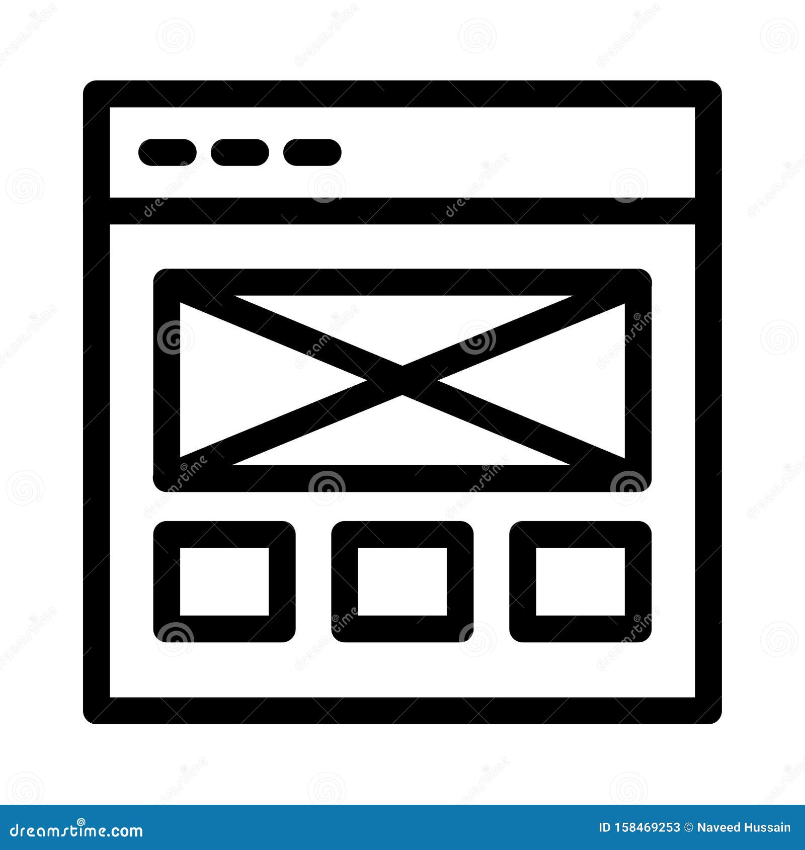 Mail Browser Thin Line Vector Icon Stock Vector - Illustration of back ...