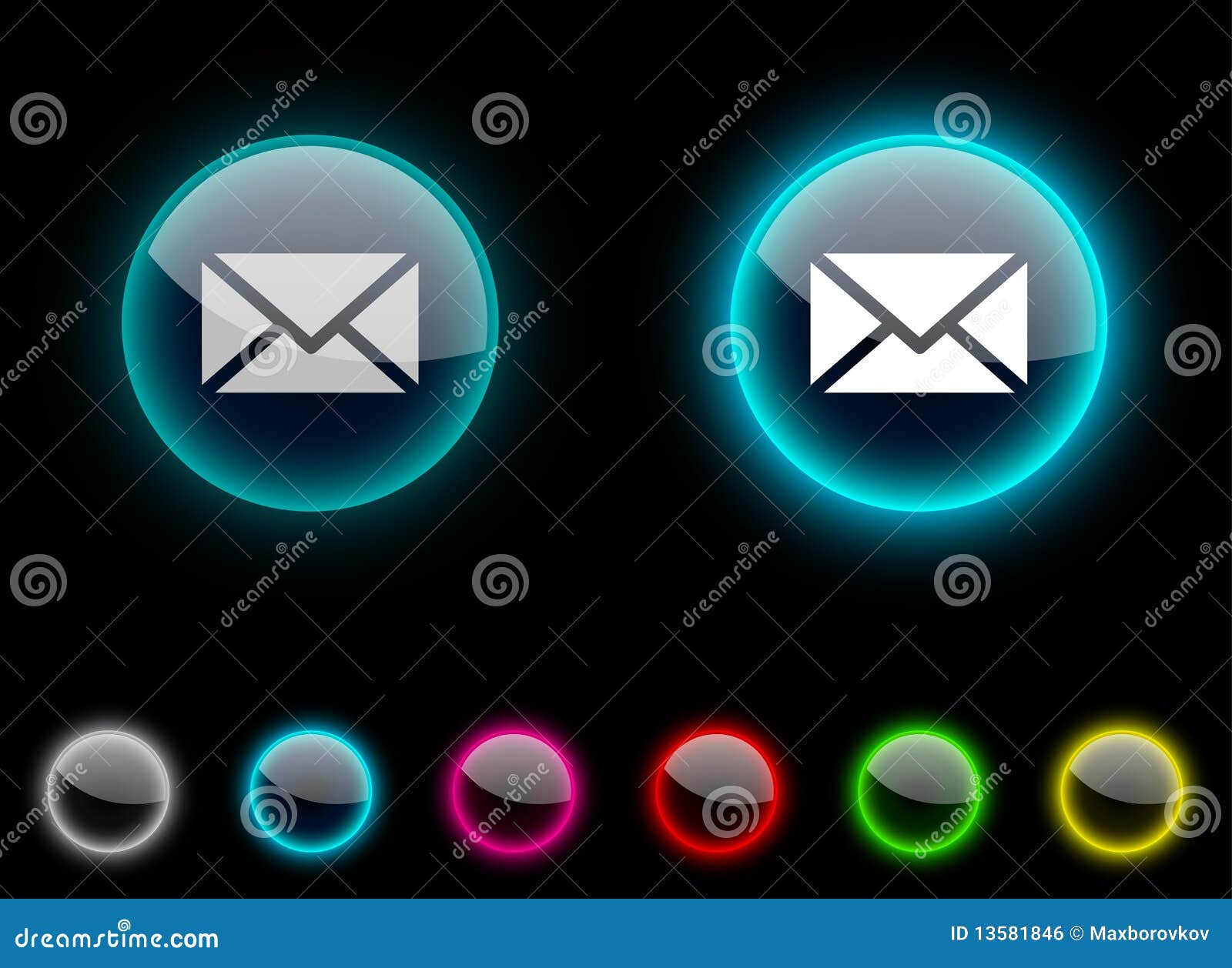 Mail button. stock vector. Illustration of cover, icon - 13581846