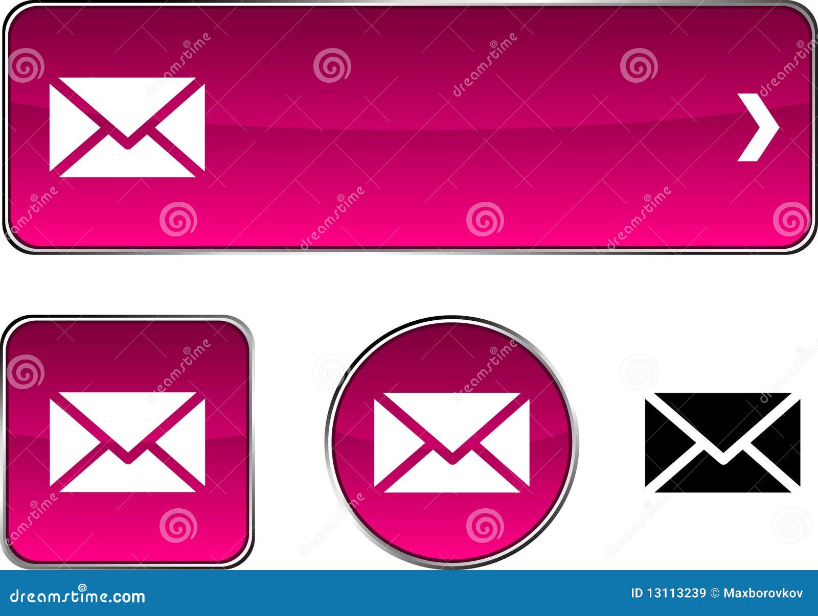 Mail button set. stock vector. Illustration of bright - 13113239