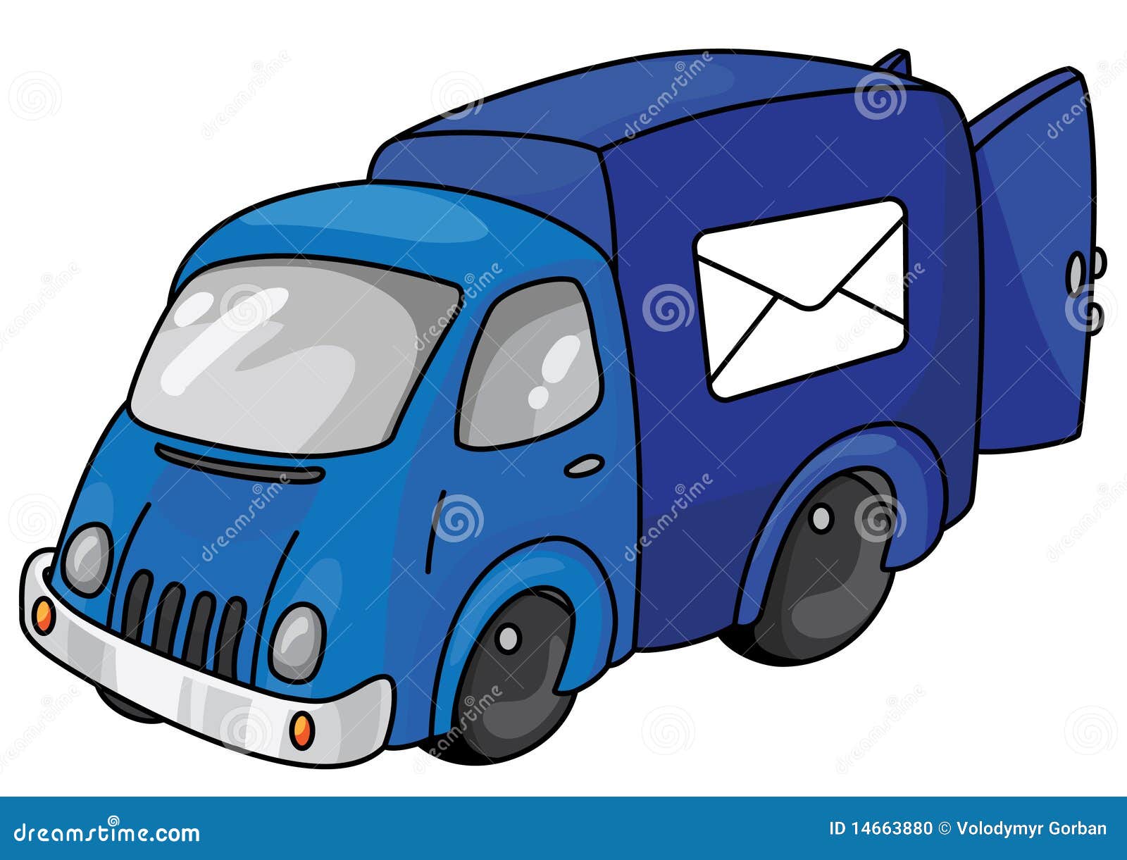 Mail car stock vector. Illustration of postal, delivery - 14663880