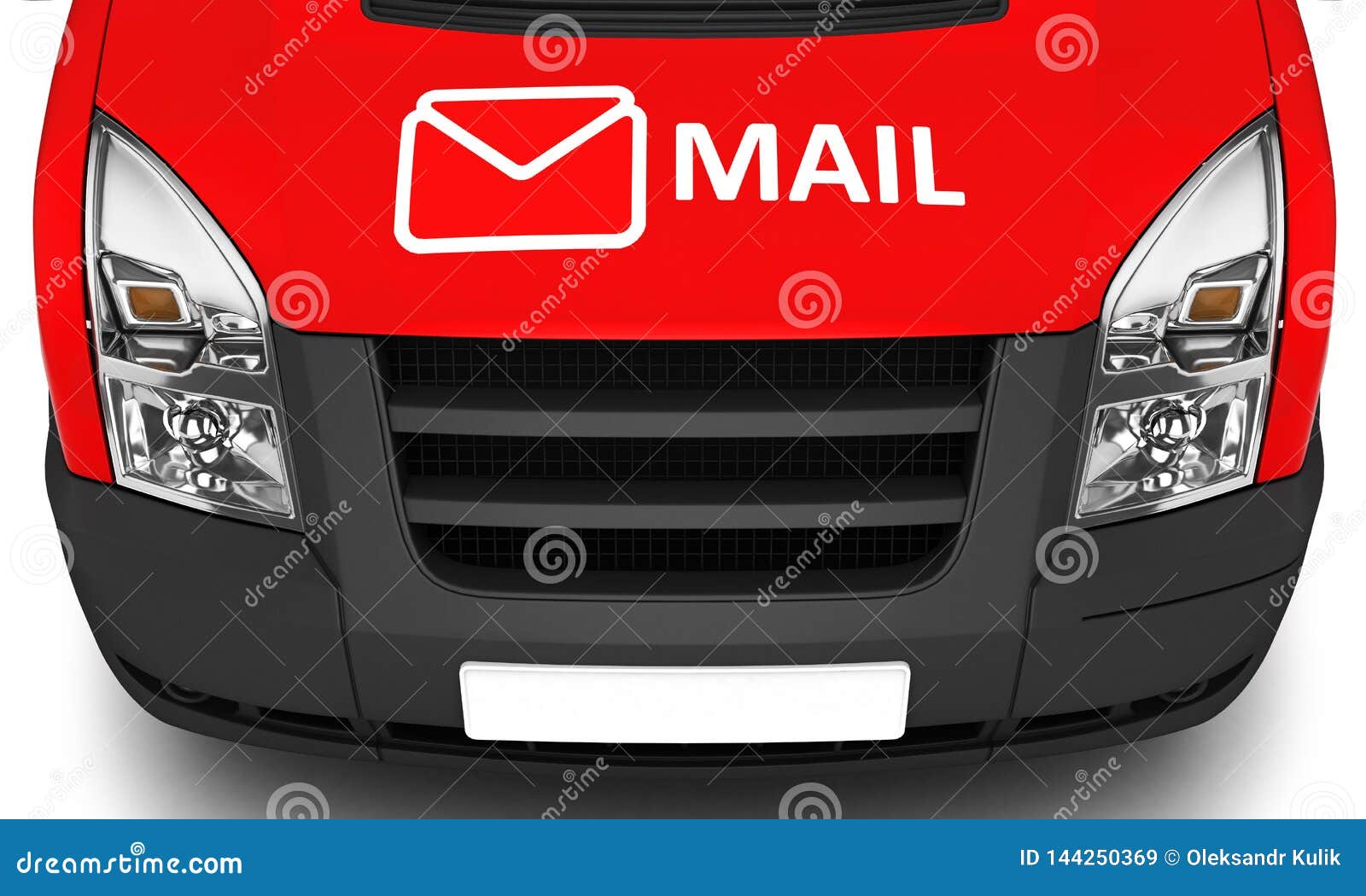Mail Car Isolated on White.3D Illustration Stock Illustration ...