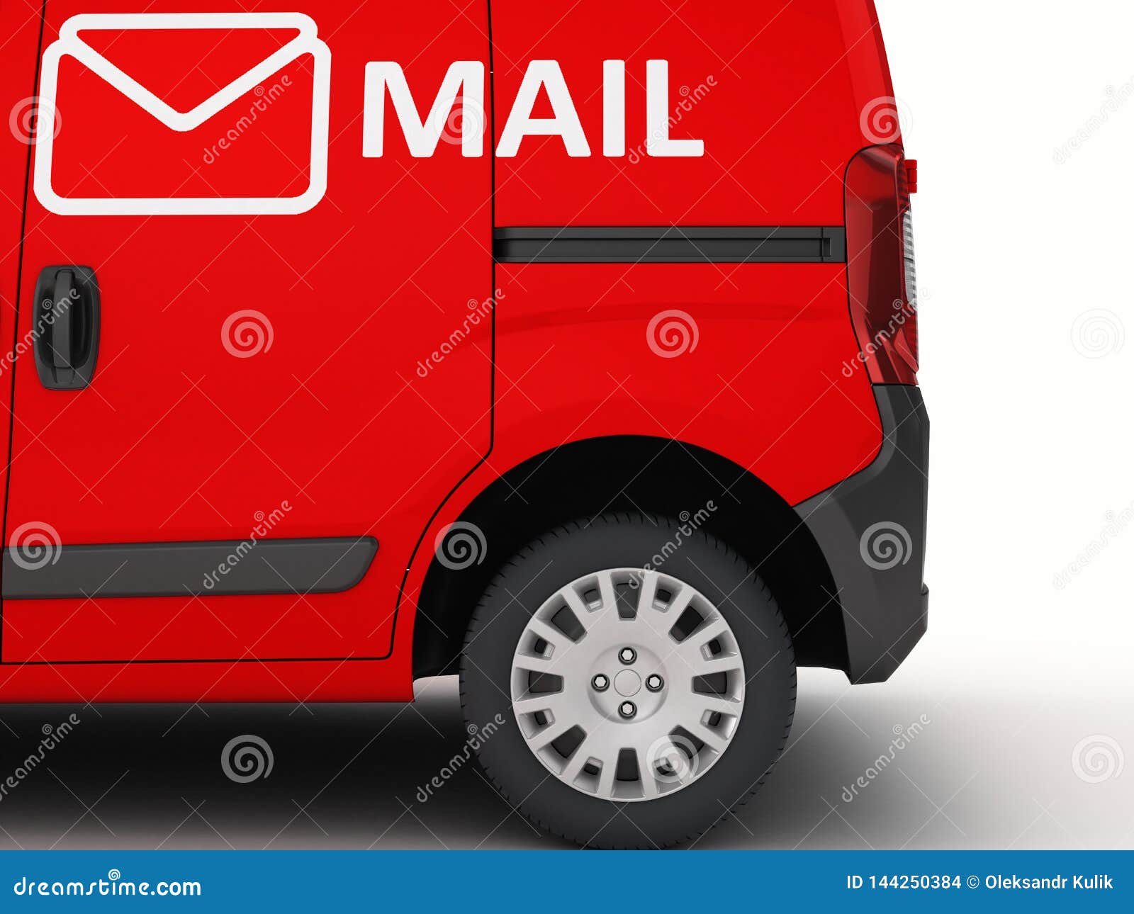 Mail Car Isolated on White.3D Illustration Stock Illustration ...