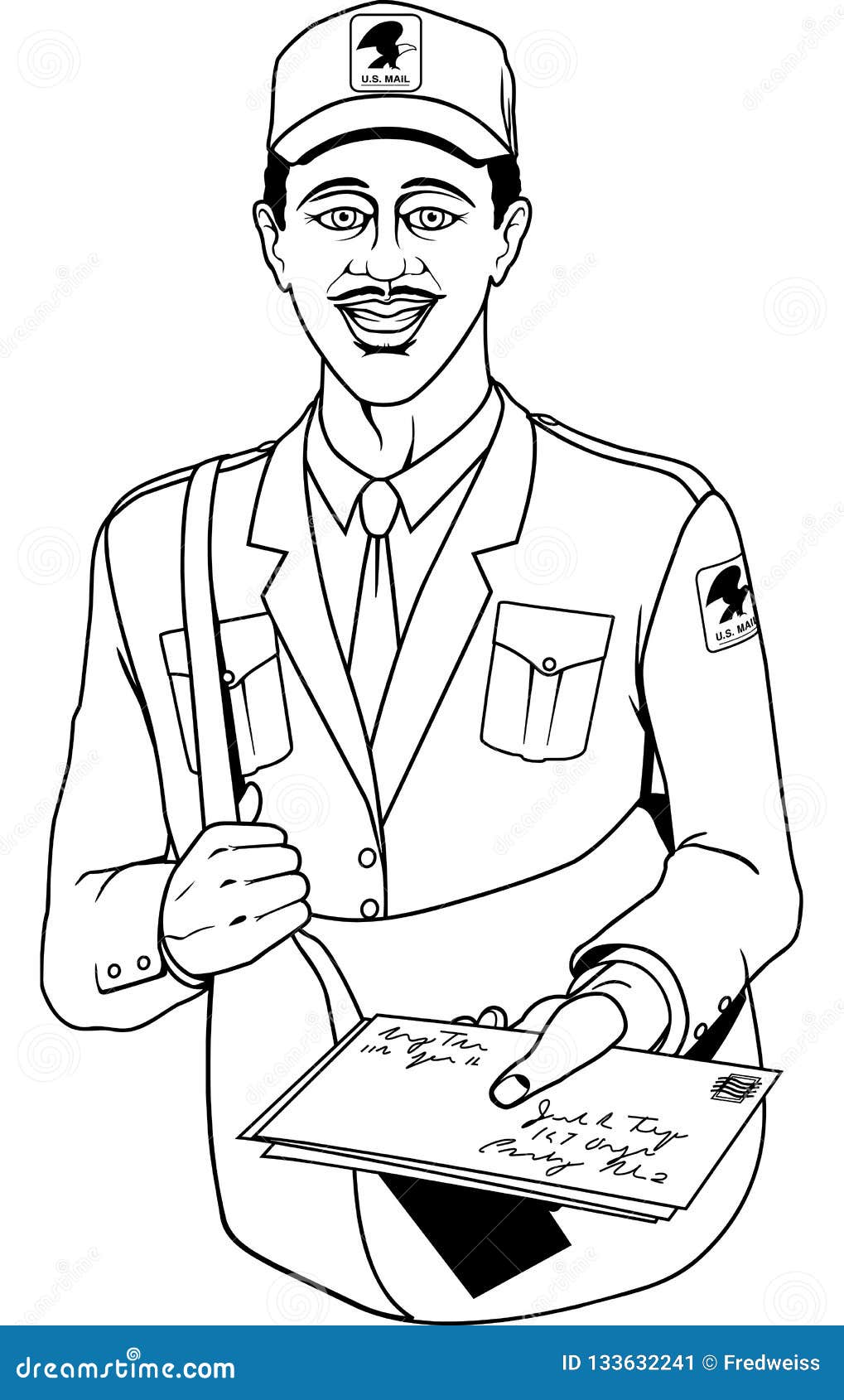 Mail Carrier Illustration stock vector. Illustration of office - 133632241
