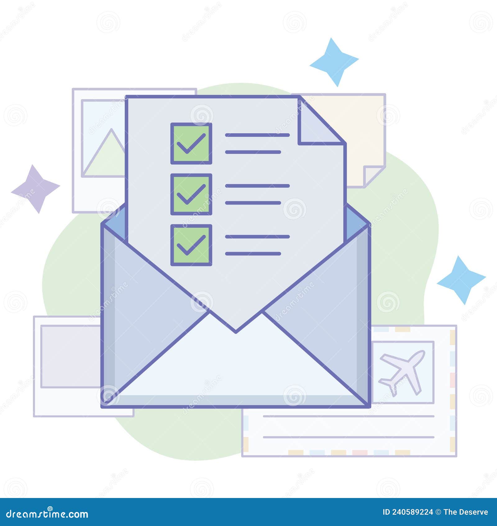 E-mail, Checklist And Success Icons Set. Survey Check Sign. Mail ...