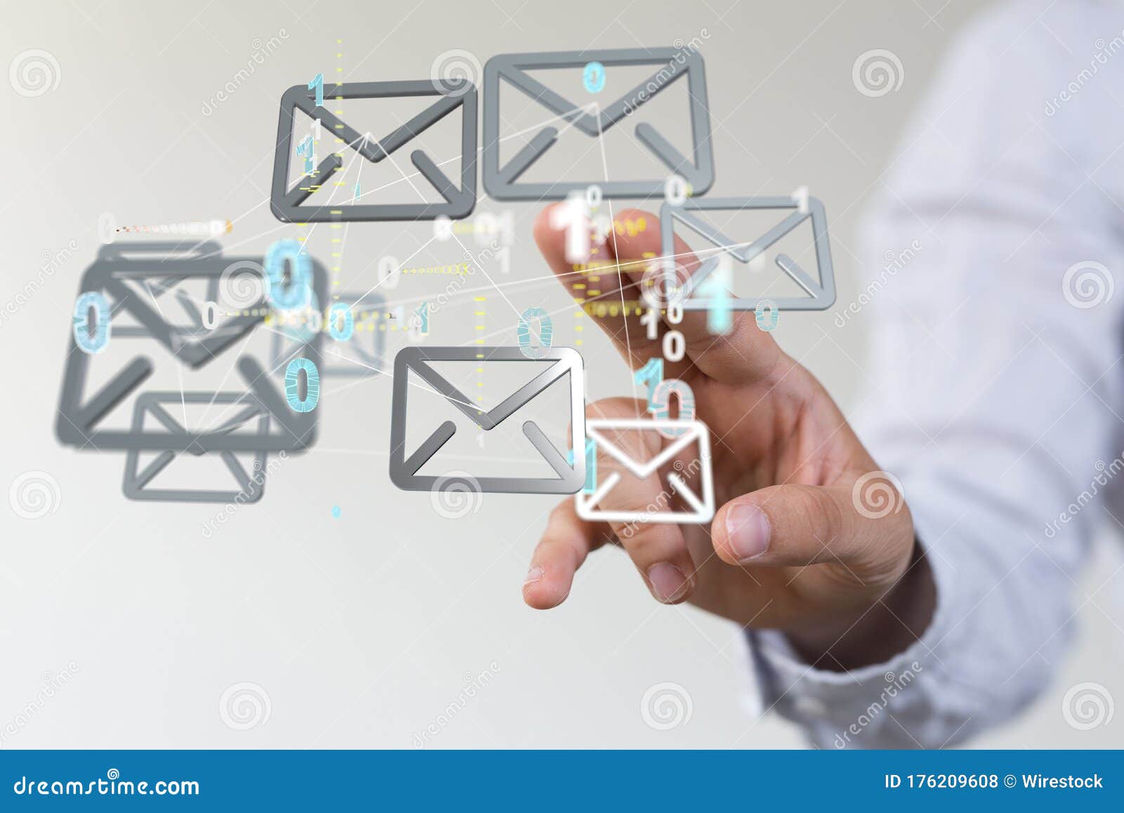 A Mail Communication Connection Message To Mailing Stock Photo - Image ...