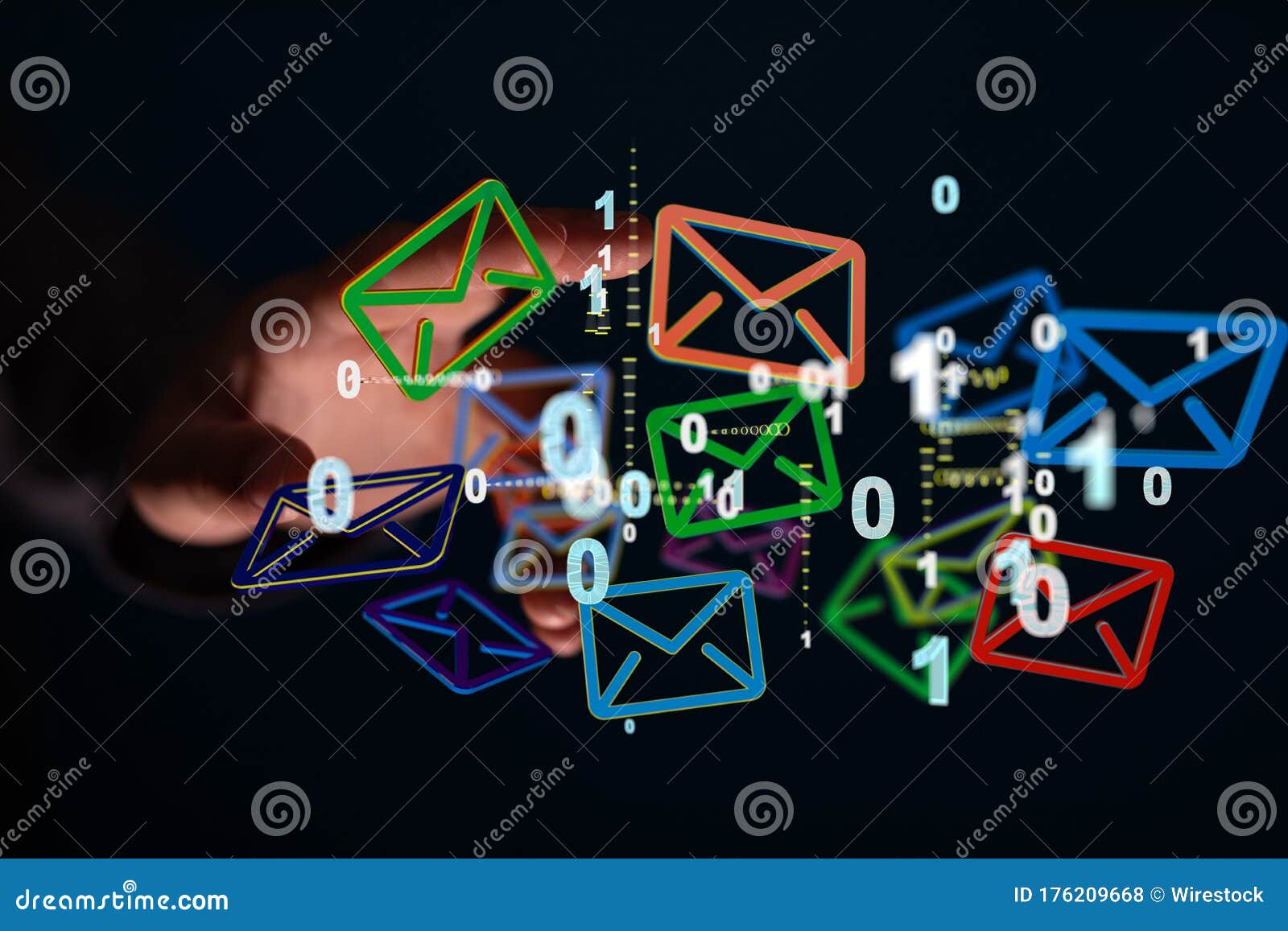 A Mail Communication Connection Message To Mailing Stock Photo - Image ...
