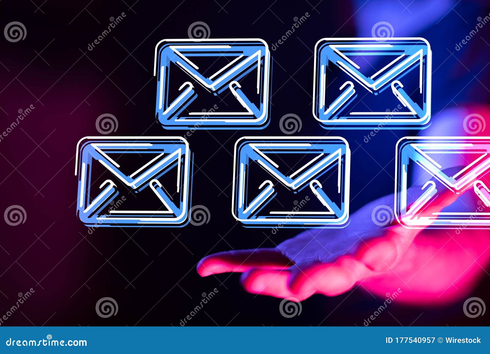 A Mail Communication Connection Message To Mailing Stock Image - Image ...