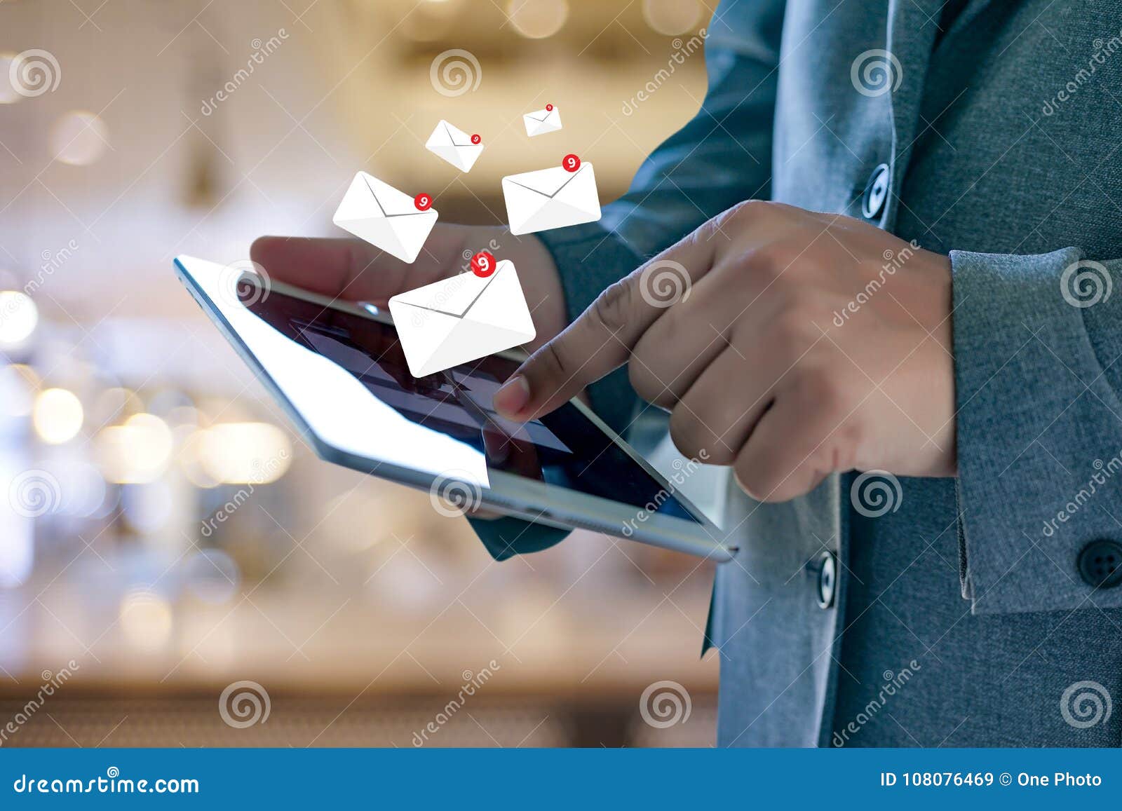 Mail Communication Connection Message To Mailing Contacts Inbox Stock ...