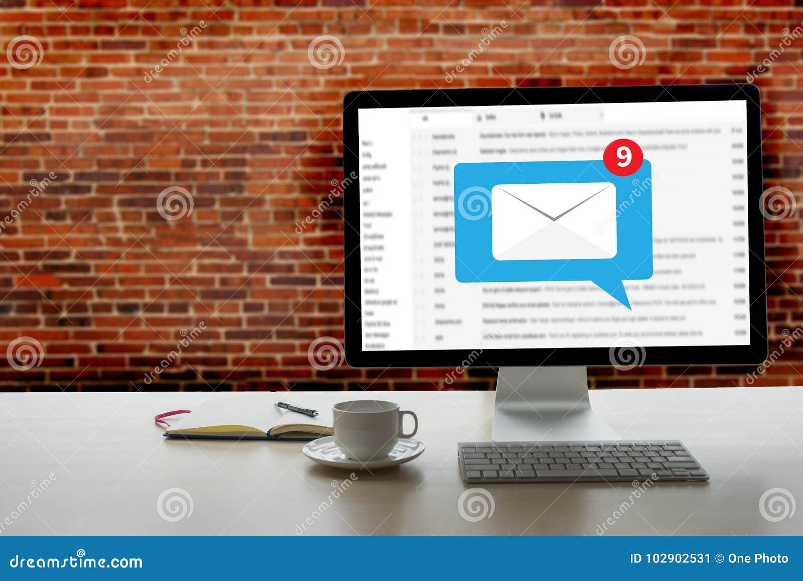 Mail Communication Connection Message To Mailing Contacts Phone Stock ...