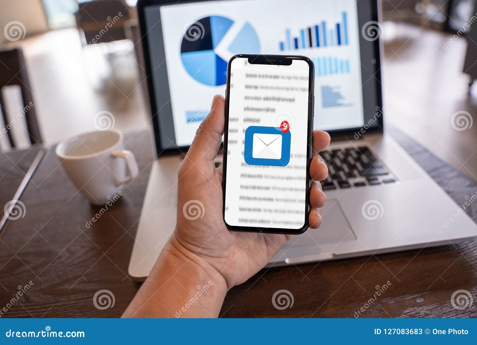 Mail Communication Connection Message To Mailing Contacts Phone Stock ...