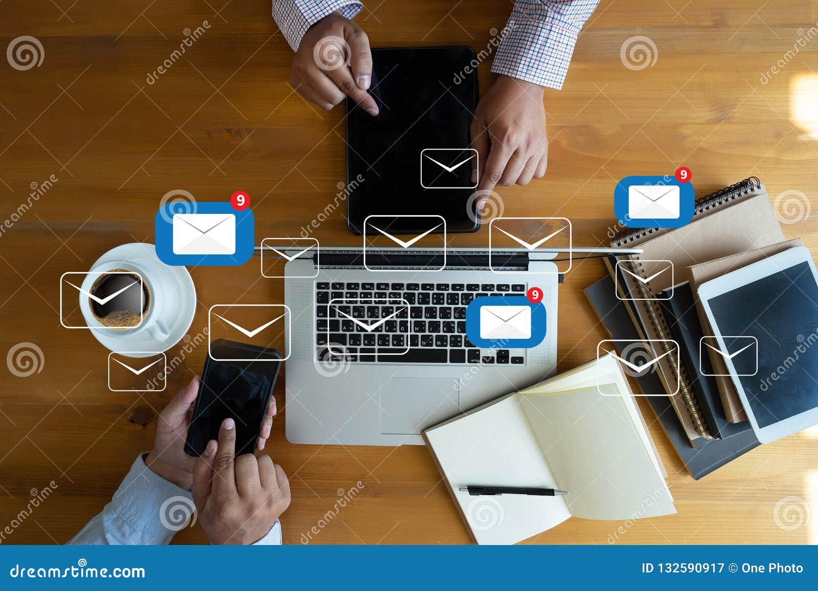 Mail Communication Connection Message To Mailing Contacts Phone Stock ...