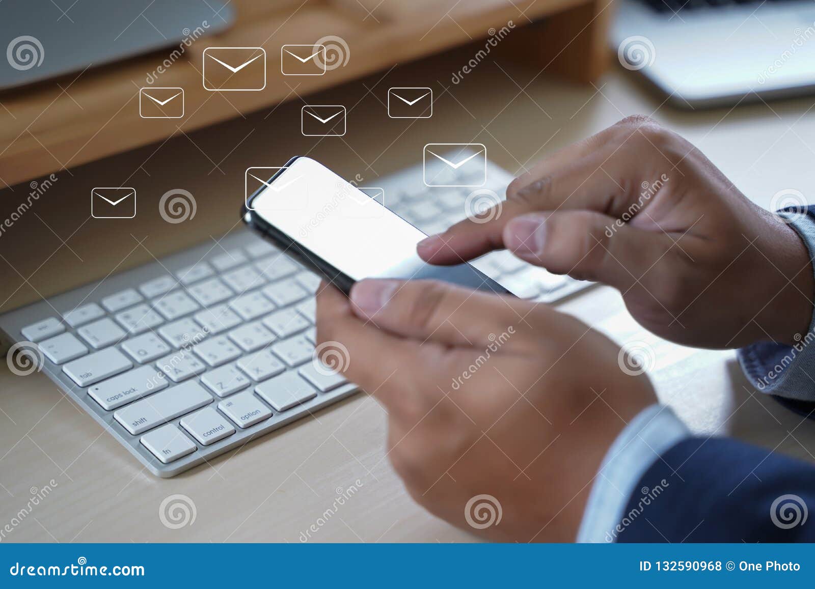 Mail Communication Connection Message To Mailing Contacts Phone Stock ...