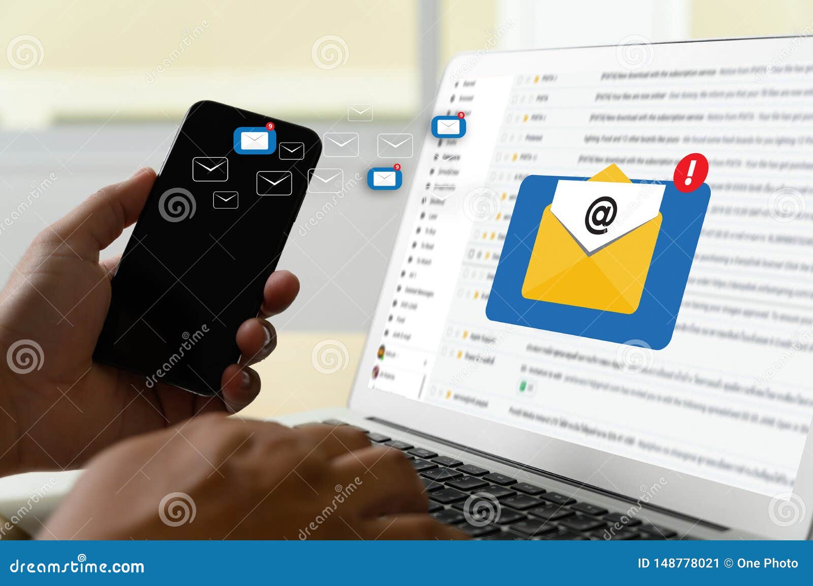 Mail Communication Connection Message To Mailing Contacts Phone Global ...