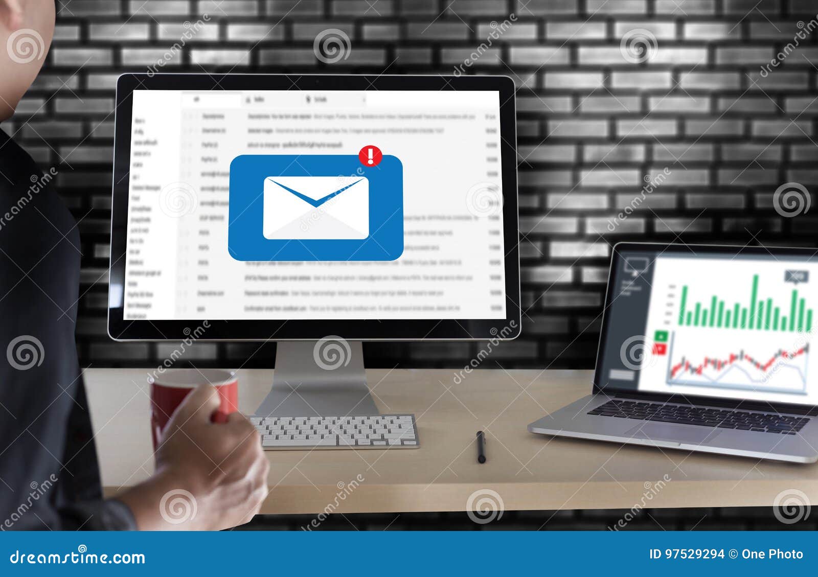 Mail Communication Connection Message To Mailing Contacts Phone Stock ...