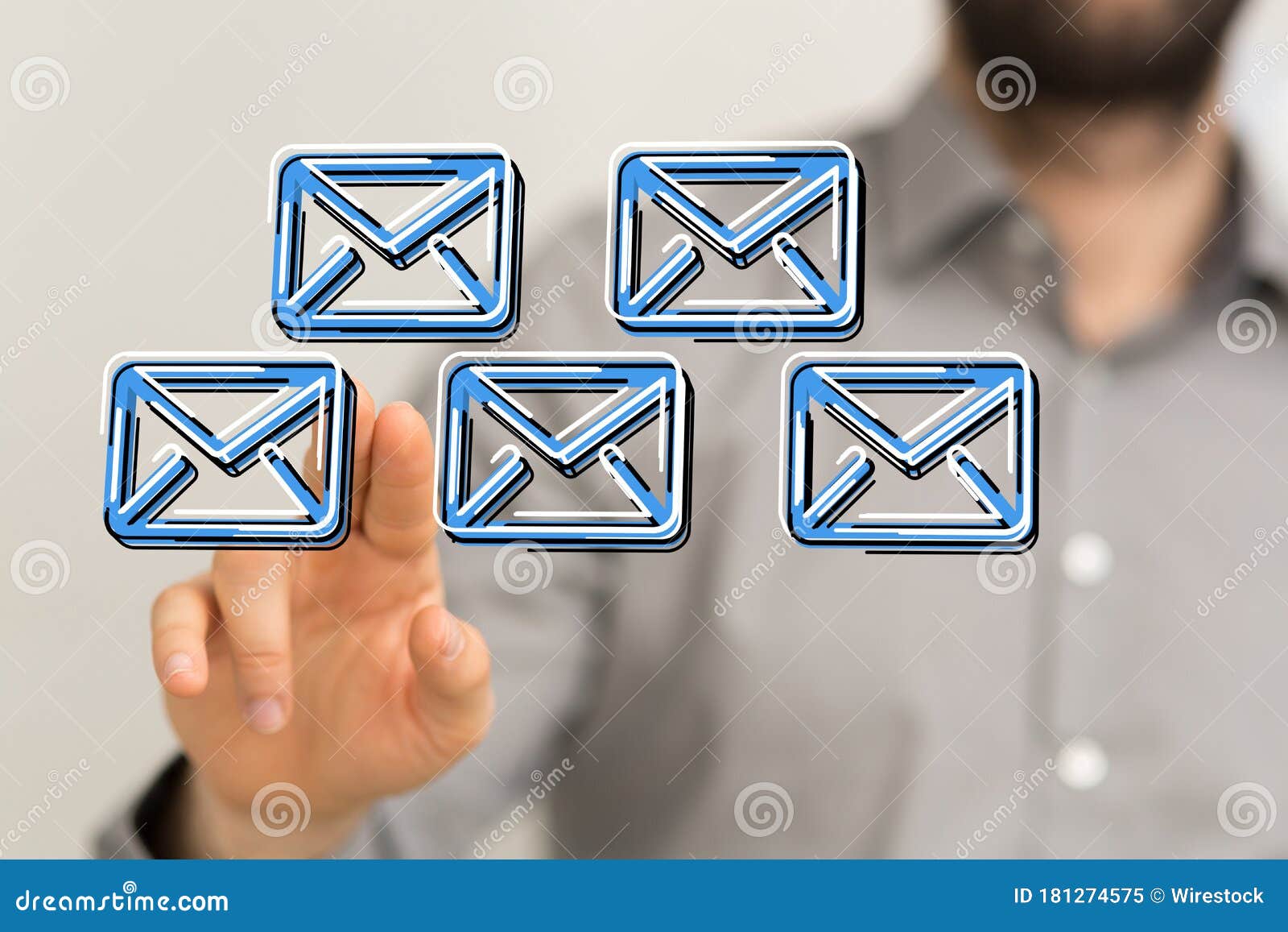 A Mail Communication Connection Message To Mailing Stock Image - Image ...