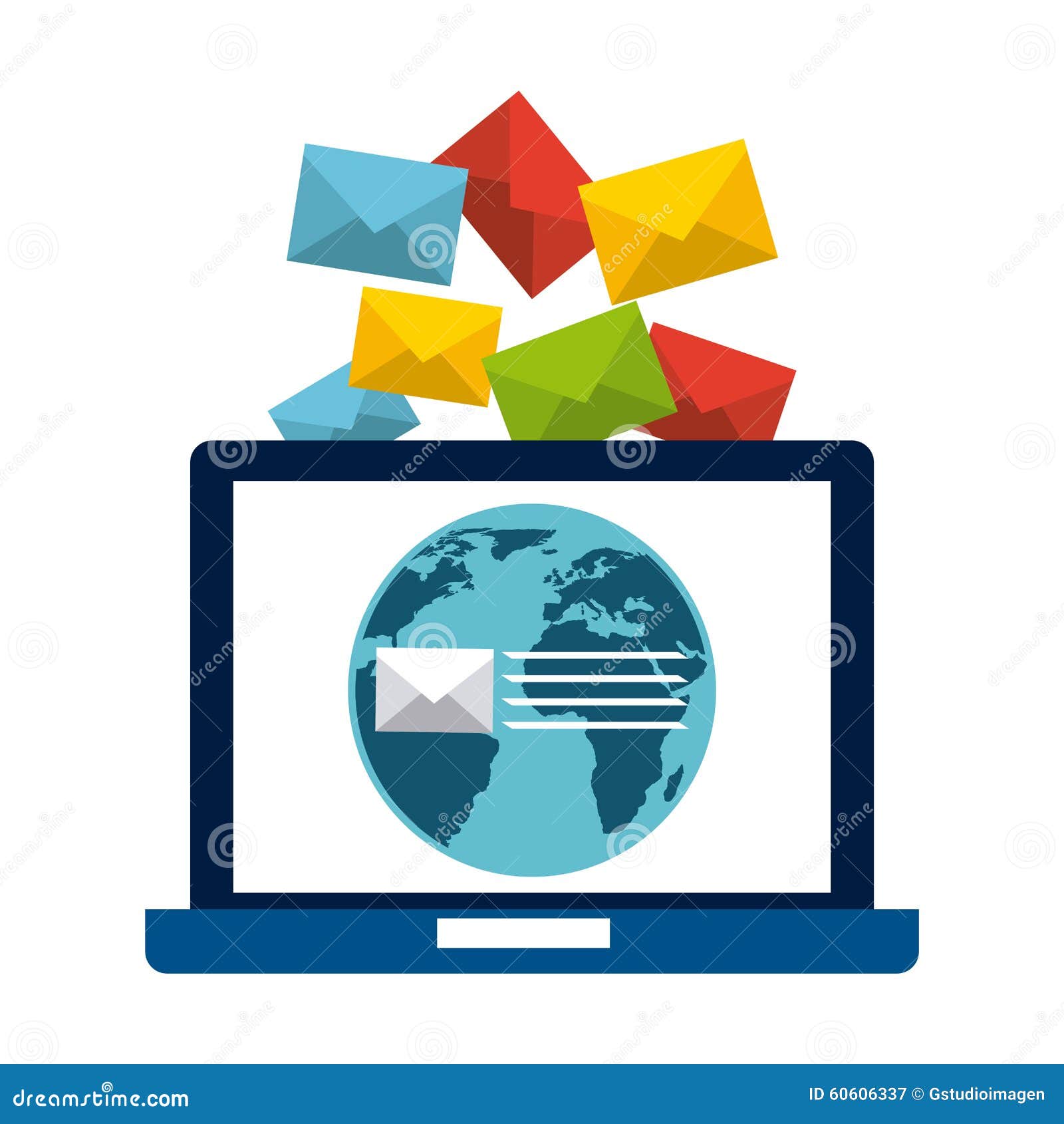 Mail concept stock vector. Illustration of envelope, colors - 60606337