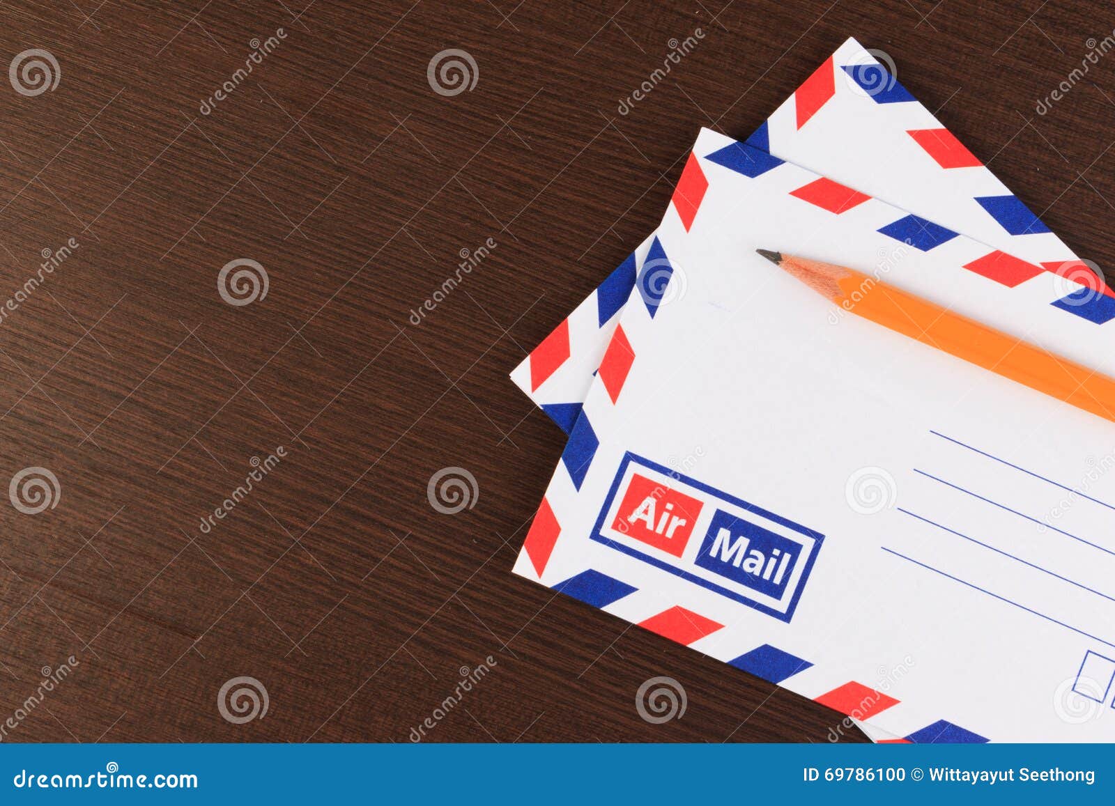 Mail Concept with Many Envelopes on the Table. Stock Photo - Image of ...