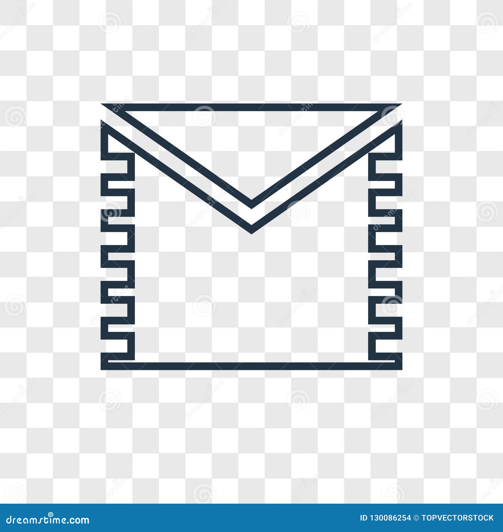 Mail Concept Vector Linear Icon Isolated on Transparent Background ...