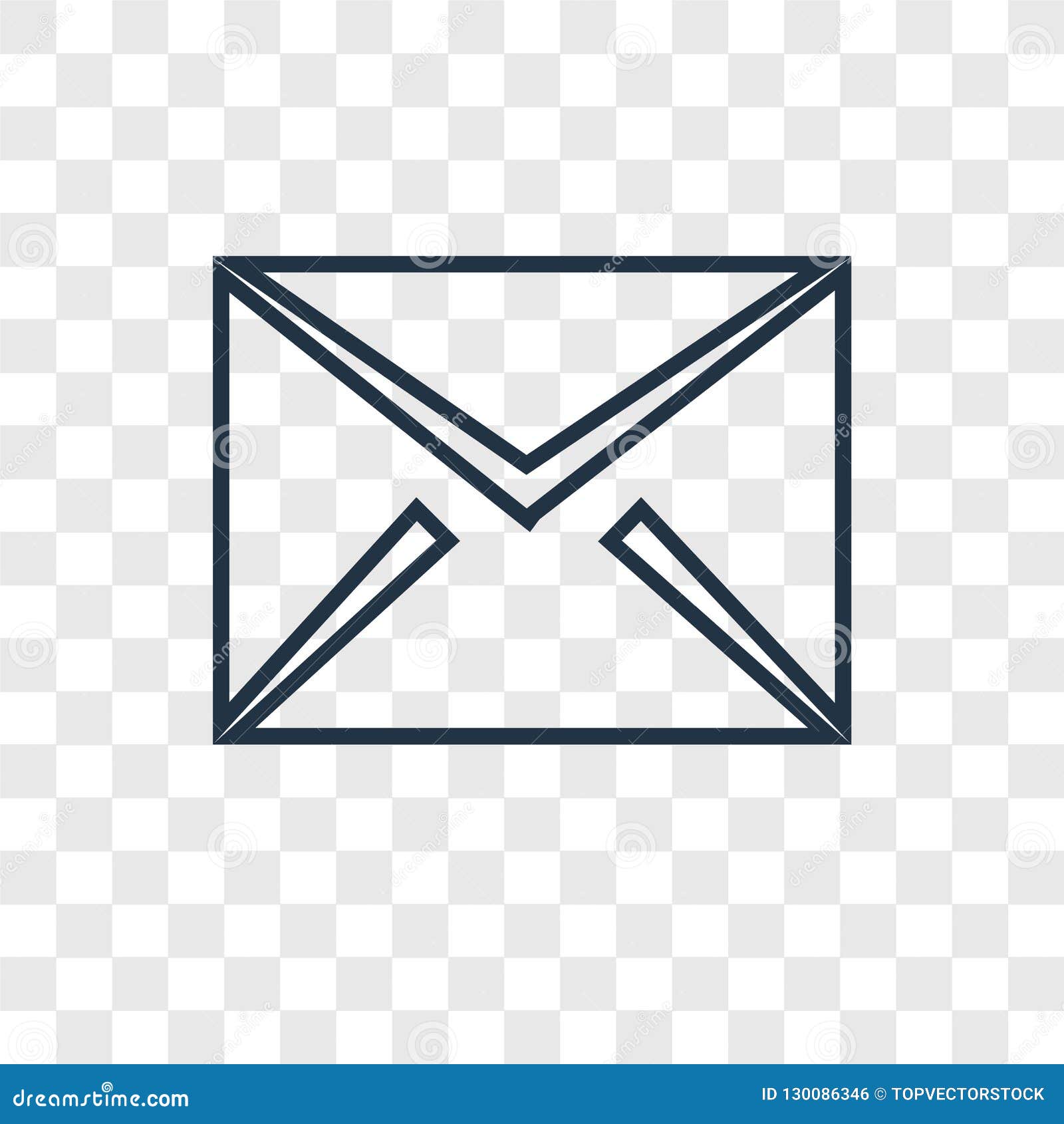 Mail Concept Vector Linear Icon Isolated on Transparent Background ...