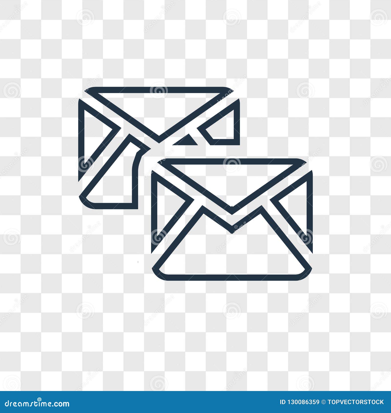 Mail Concept Vector Linear Icon Isolated on Transparent Background ...