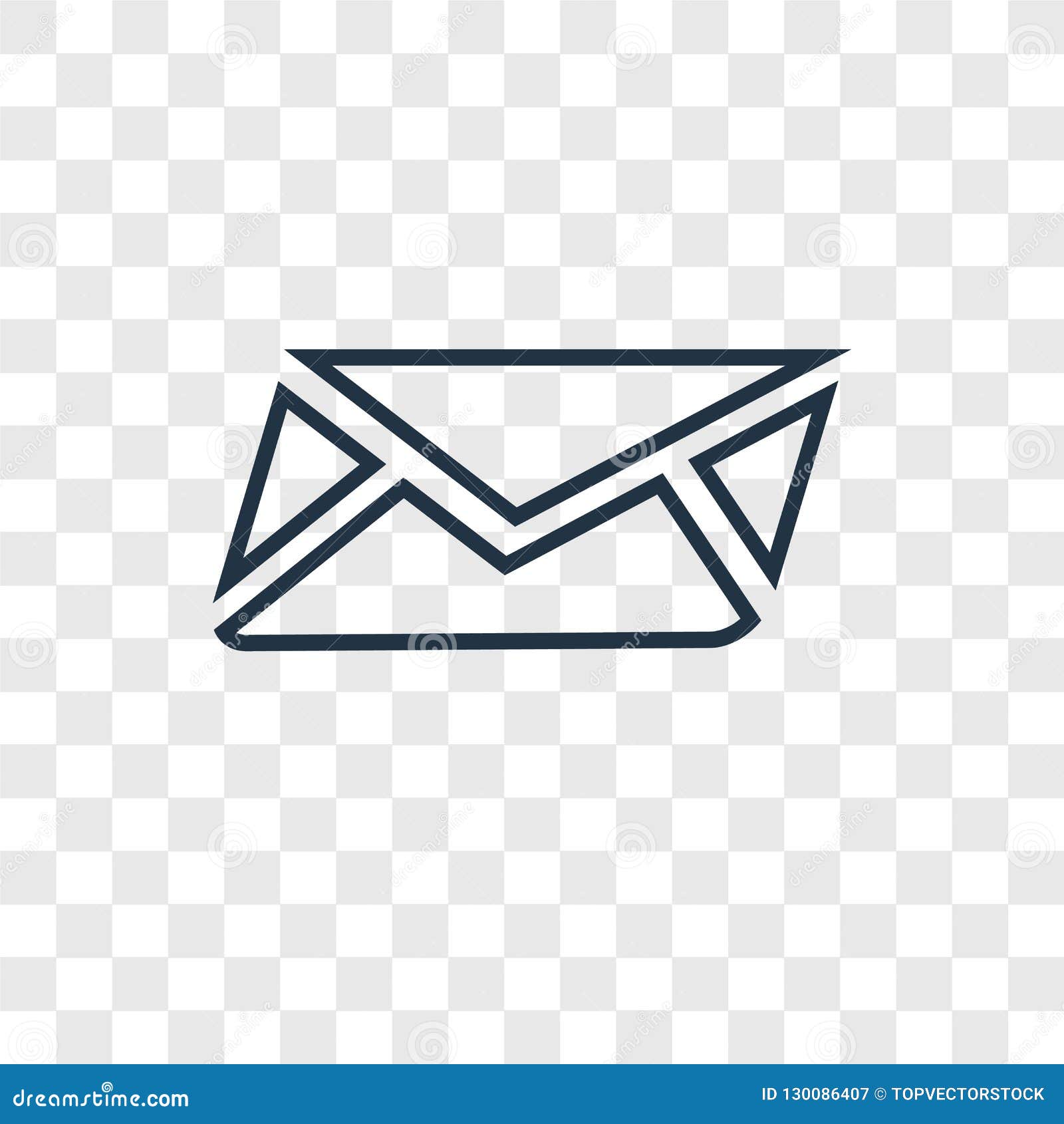 Mail Concept Vector Linear Icon Isolated on Transparent Background ...