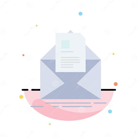 Mail, Contract, Letter, Email, Briefing Flat Color Icon Vector Stock ...
