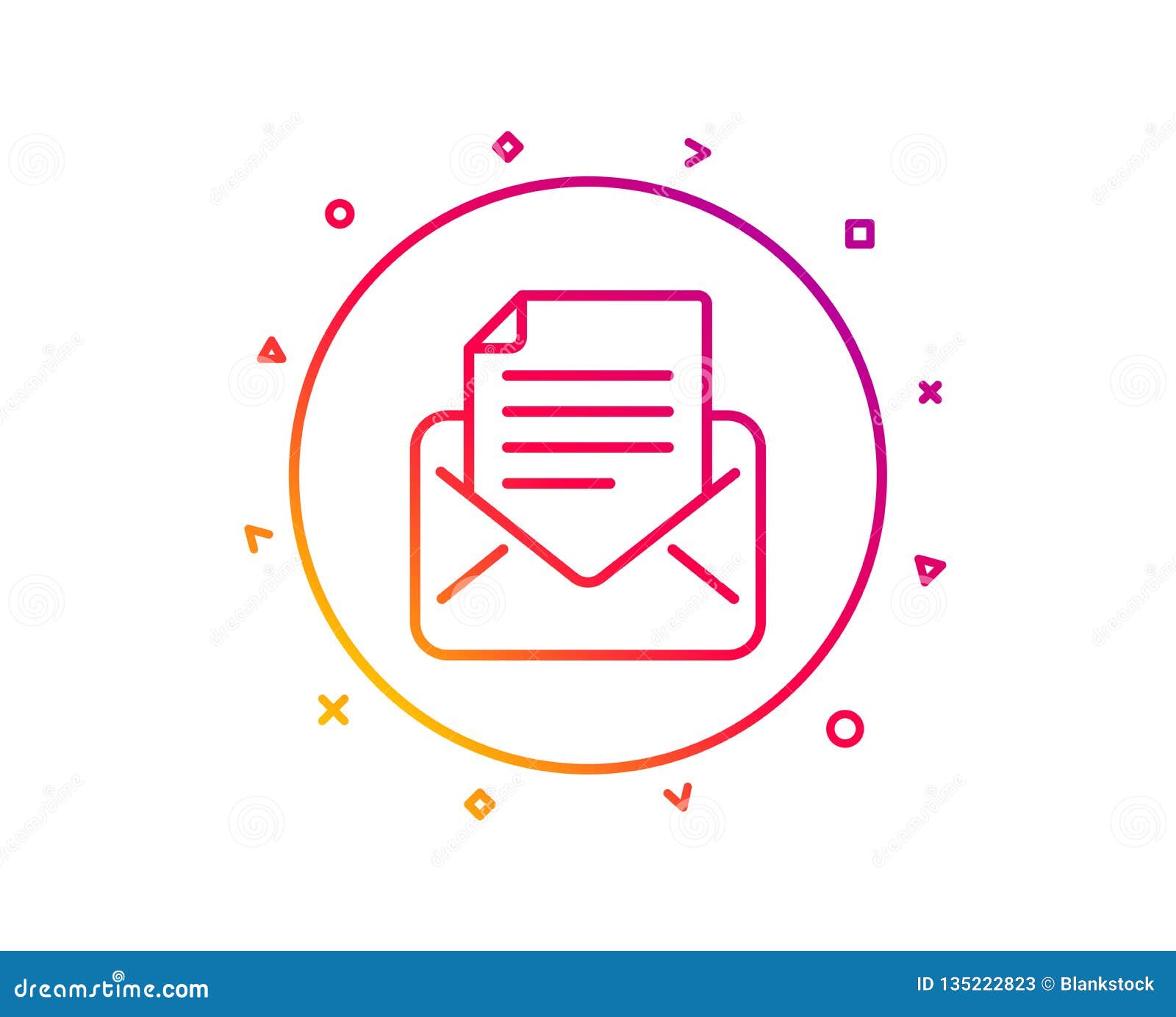 Mail Correspondence Line Icon. Read Message Sign. Vector Stock Vector ...