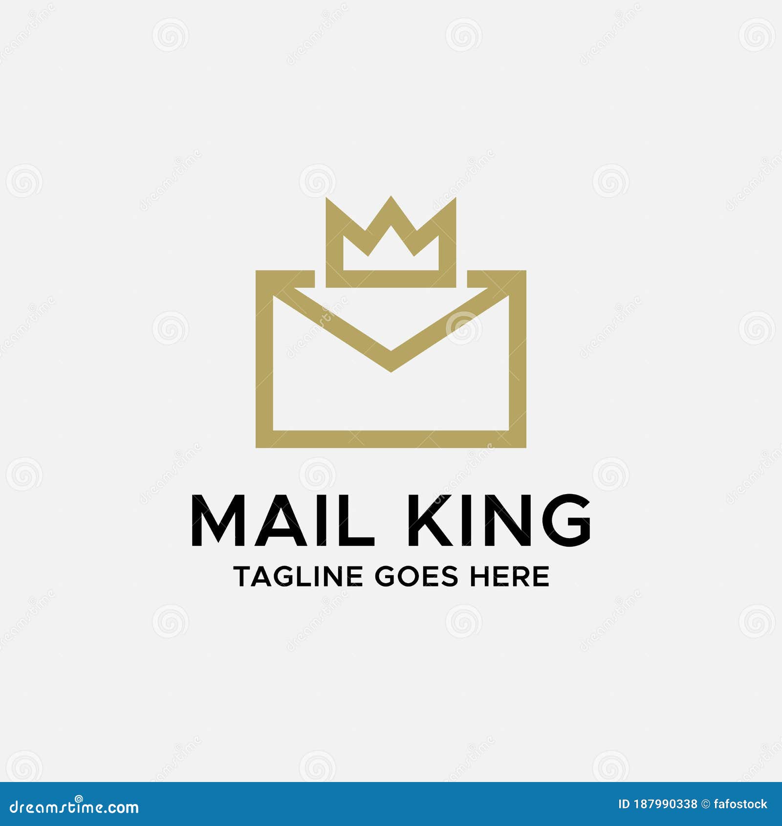 Mail and Crown Logo Design Template Stock Vector - Illustration of ...