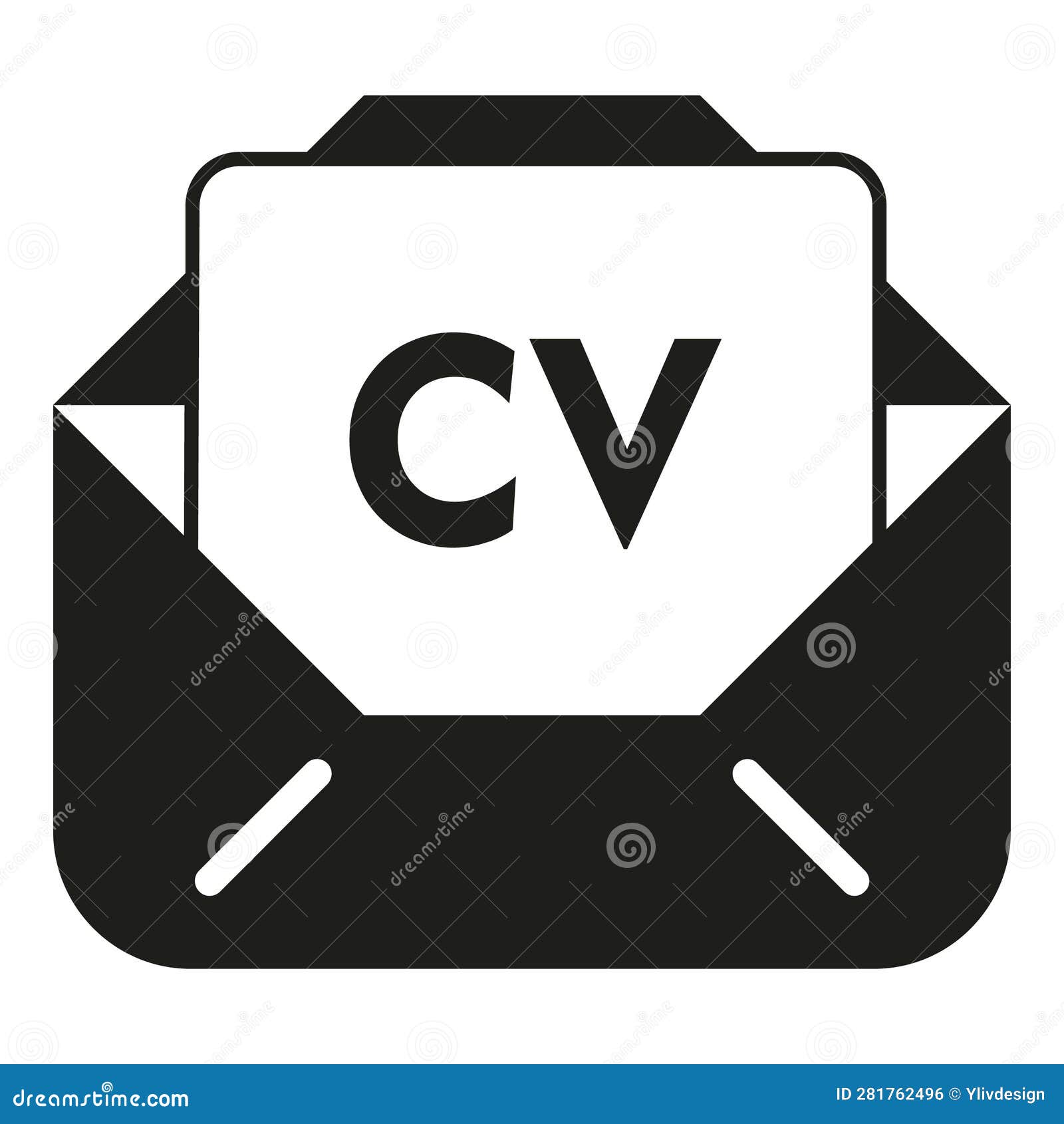 Mail Cv Icon Simple Vector. Human Work Stock Vector - Illustration of ...