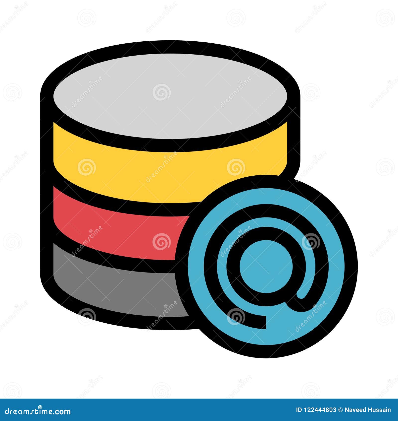 Mail Database Color Line Icon Stock Illustration - Illustration of ...