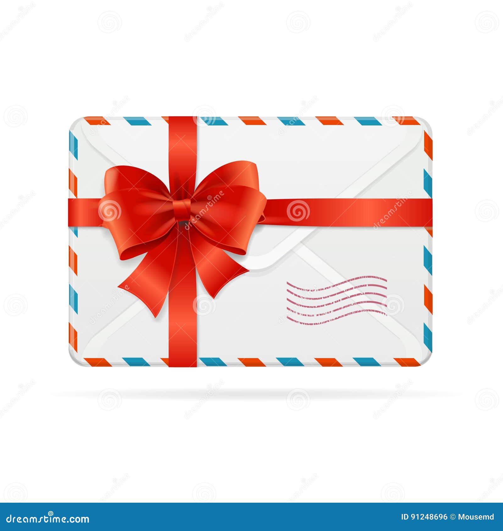 Mail or Delivery with Bow Ribbon. Vector Stock Vector - Illustration of ...