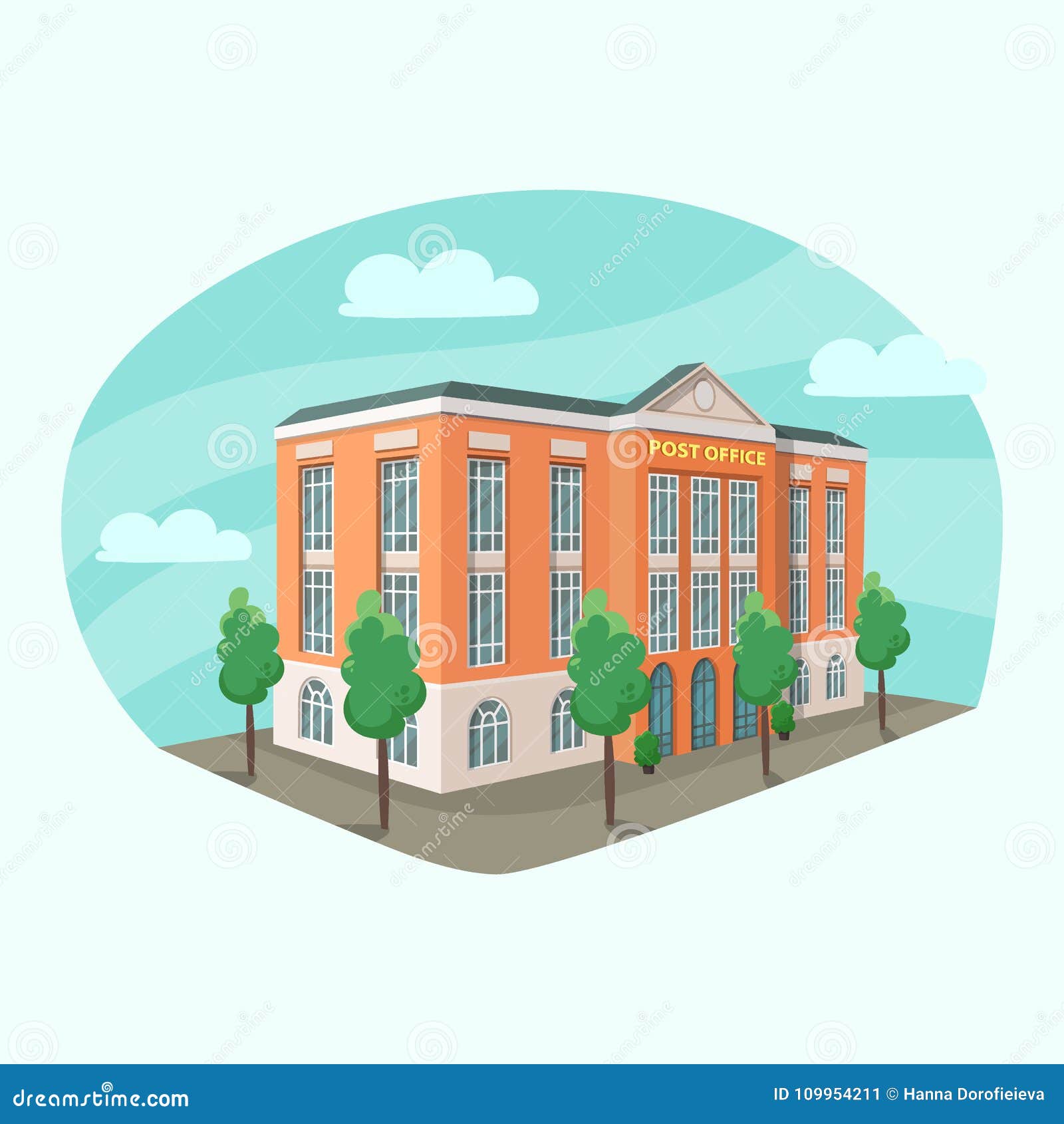 Mail Delivery or Post Office Building Stock Vector - Illustration of ...