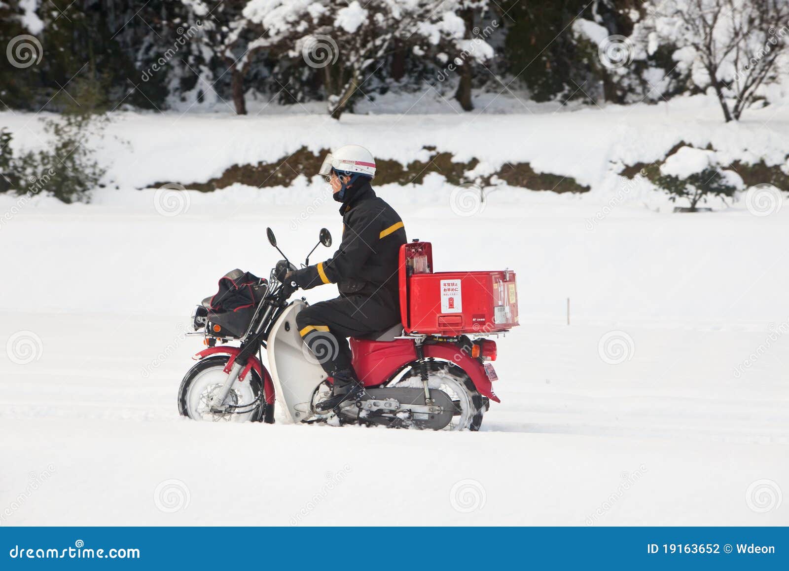 Mail Delivery in Snow on a Motorcycle Editorial Photography - Image of ...