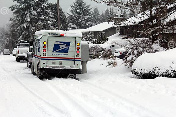 Mail Delivery during Snow Storm Editorial Stock Photo - Image of mail ...