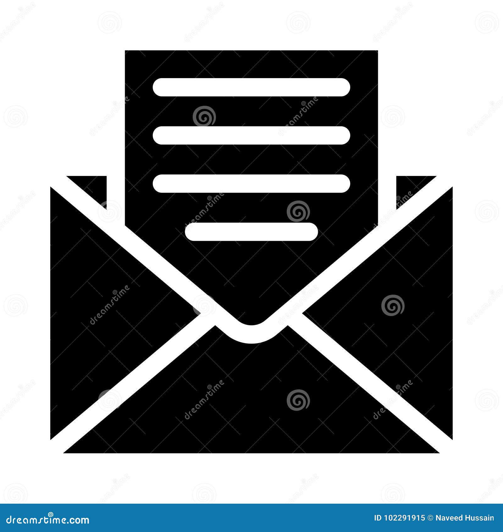 MAIL DOCUMENT icon stock vector. Illustration of mail - 102291915