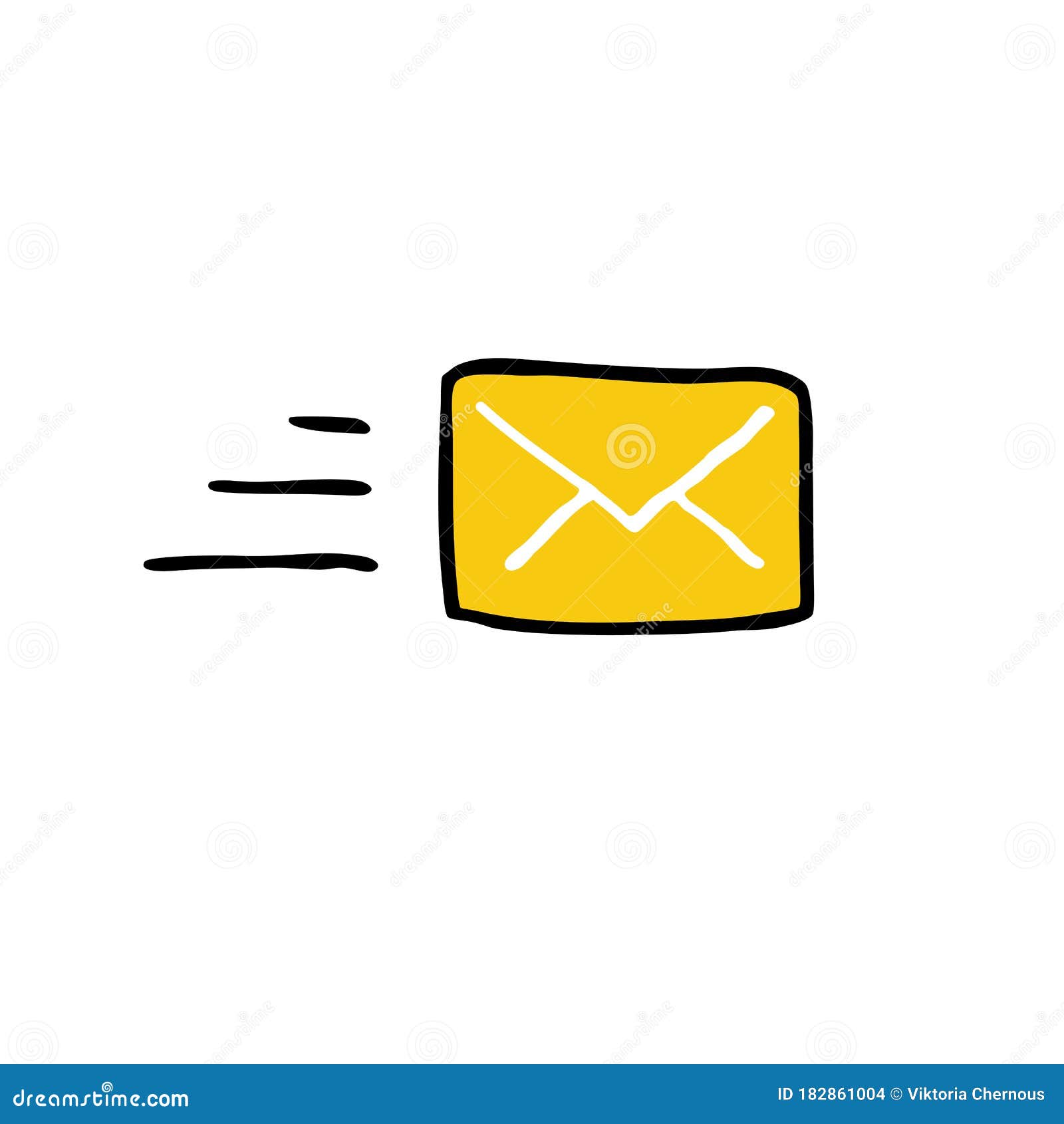 Mail doodle icon stock illustration. Illustration of isolated - 182861004