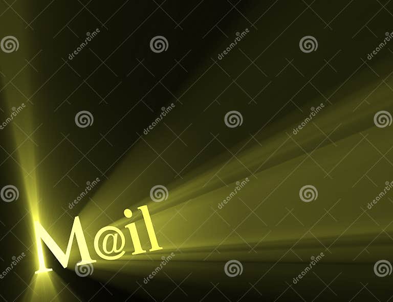 Mail at Email Symbol Sun Light Flare Stock Illustration - Illustration ...