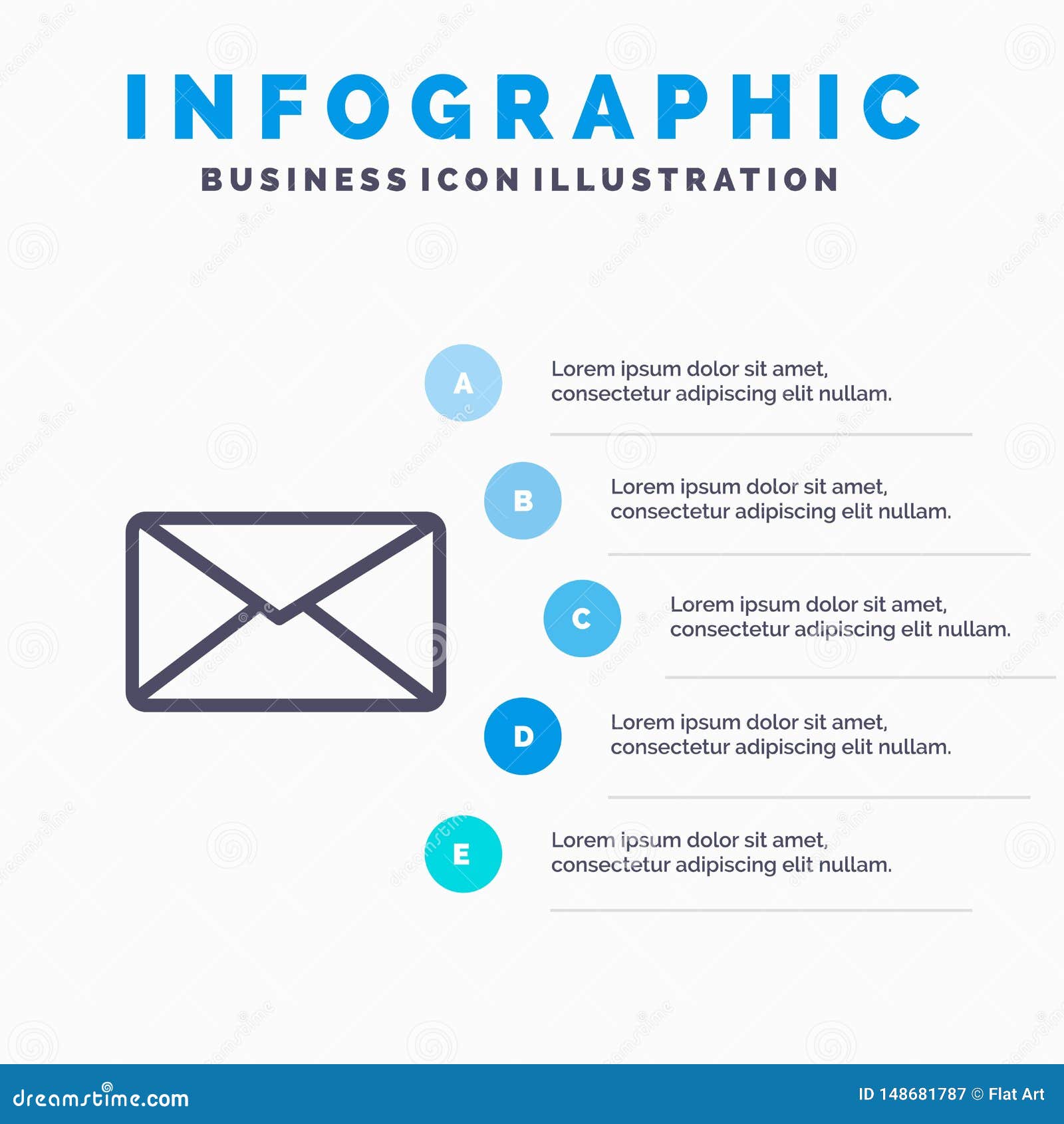 Mail, Email, User, Interface Line Icon with 5 Steps Presentation ...