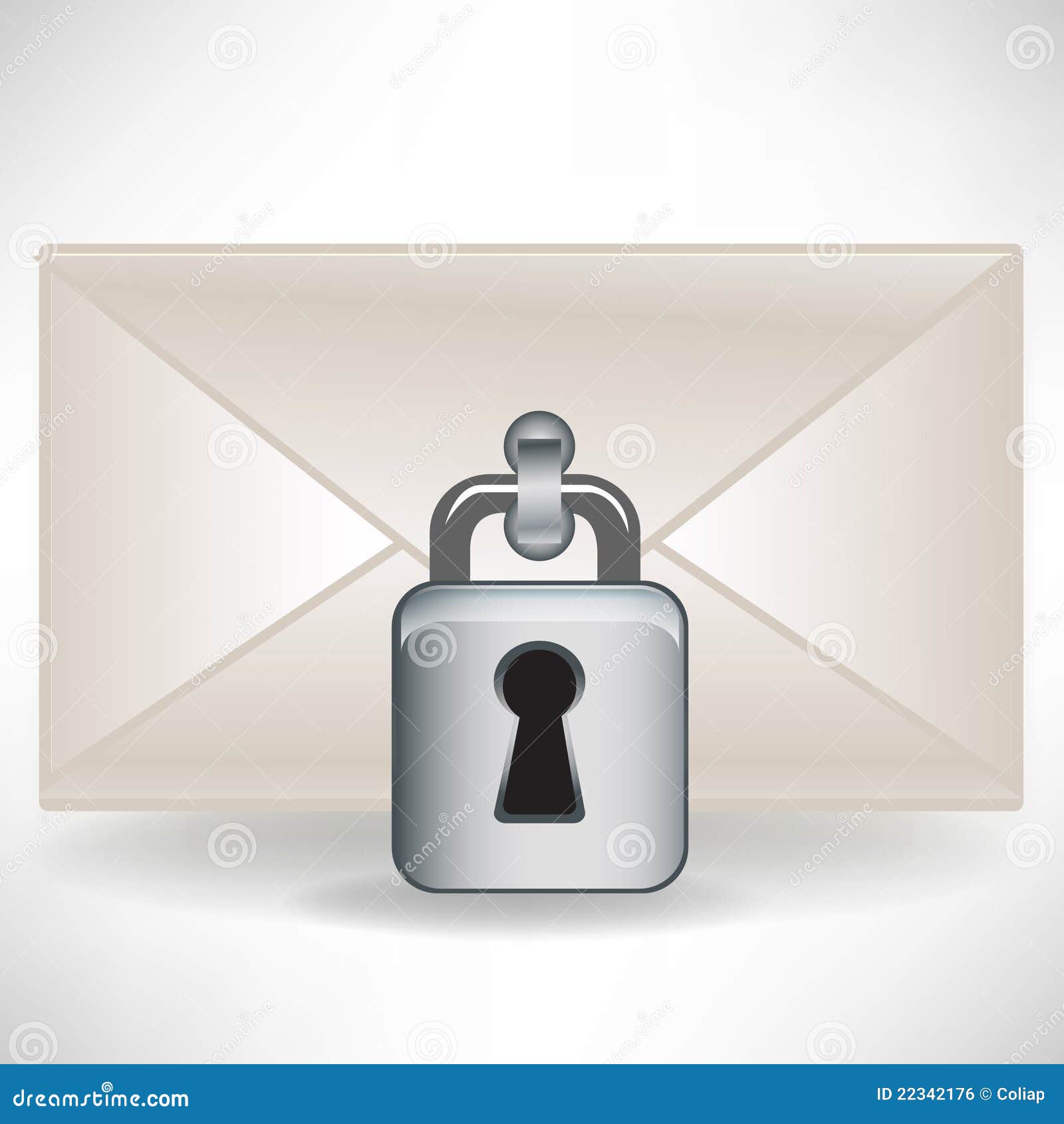 Mail envelop with lock stock vector. Illustration of encryption - 22342176