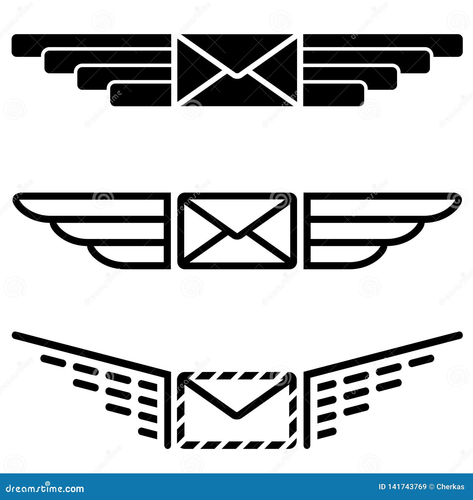 Mail Envelope with Airplane Wing Stock Vector - Illustration of icon ...