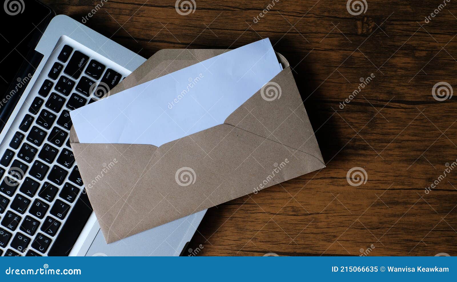 Envelope on Laptop Background. Stock Image - Image of paper, computer ...