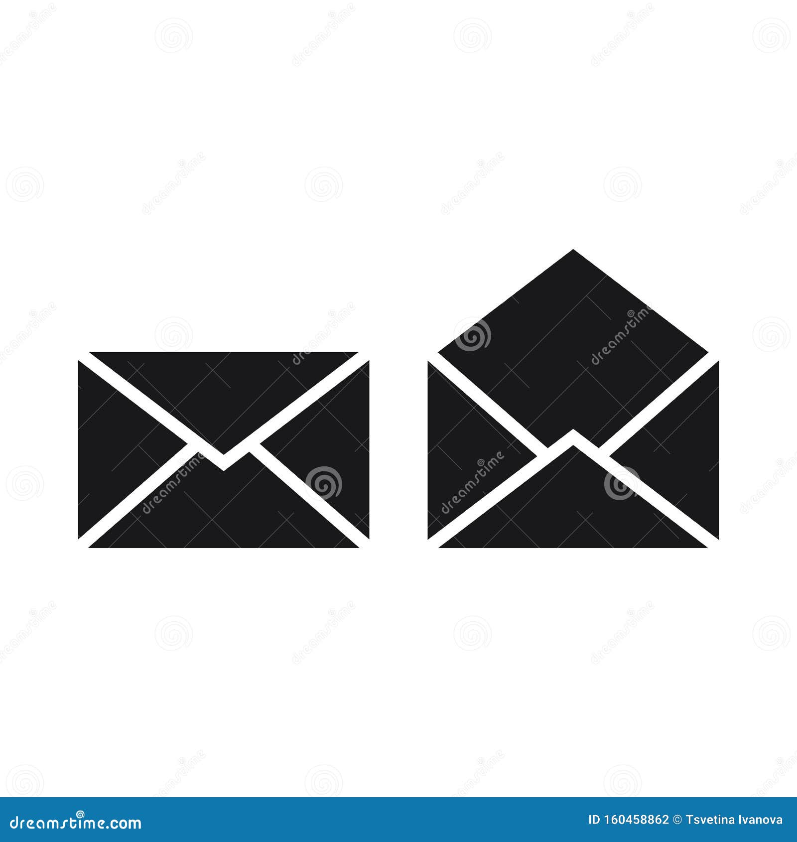 Mail Envelope, E-mail Symbol Black Vector Icon. Stock Vector ...
